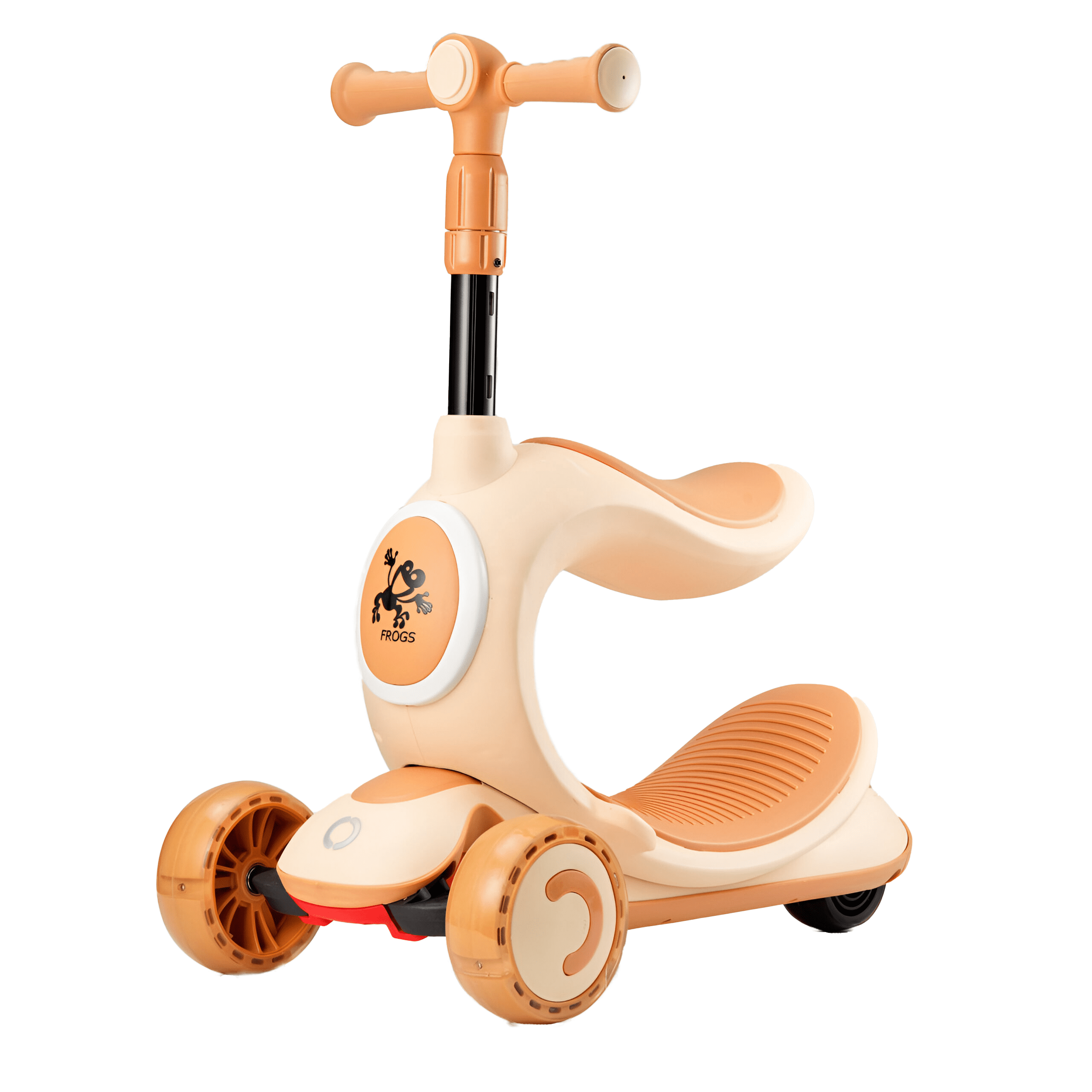 DIUS 3-in-1 Transformable Kids Kick Scooter, Peach with Seat & Luminous ...