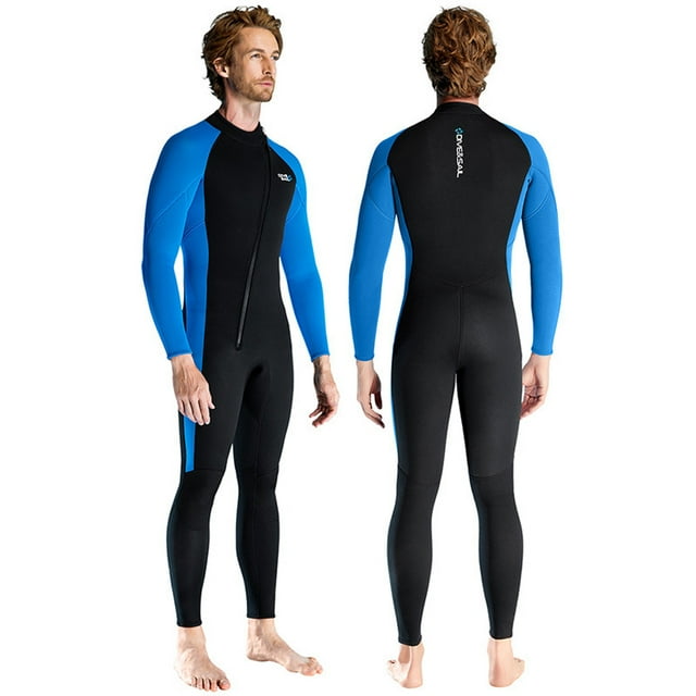 DIVE&SAIL 3mm Full Body Dive Neoprene Wetsuit for Men, UV Protection Long Sleeve One Piece ...
