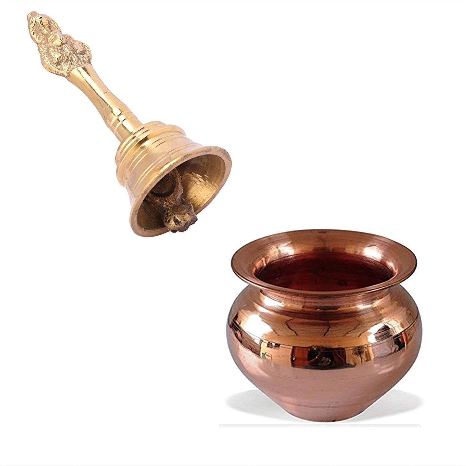DIVINE Combo of Handmade Copper Lota Kalash Pure Brass Made Garuda ...