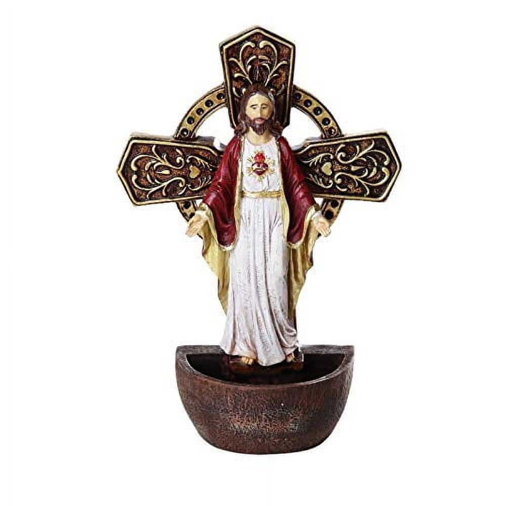 DIVINITY COLLECTION The Sacred Heart of Jesus Holy Water Font Religious ...