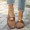 DIVVce Mesh Metal Buckle Slides For Women Closed Toe Slip On Comfort ...