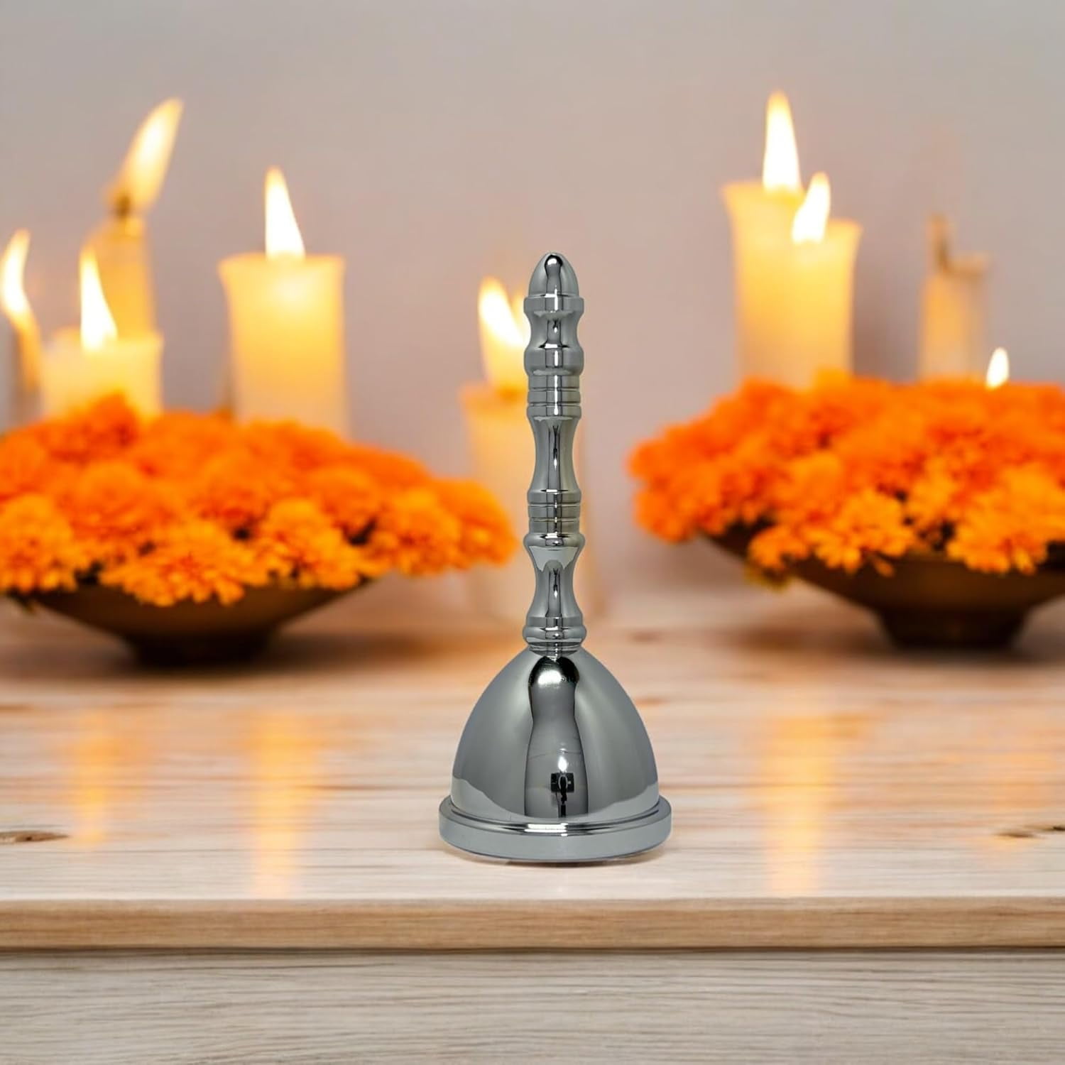 DIVYANTRA Hath Ghanti for Puja Aarti Prayer Brass Pooja Bell for Temple ...