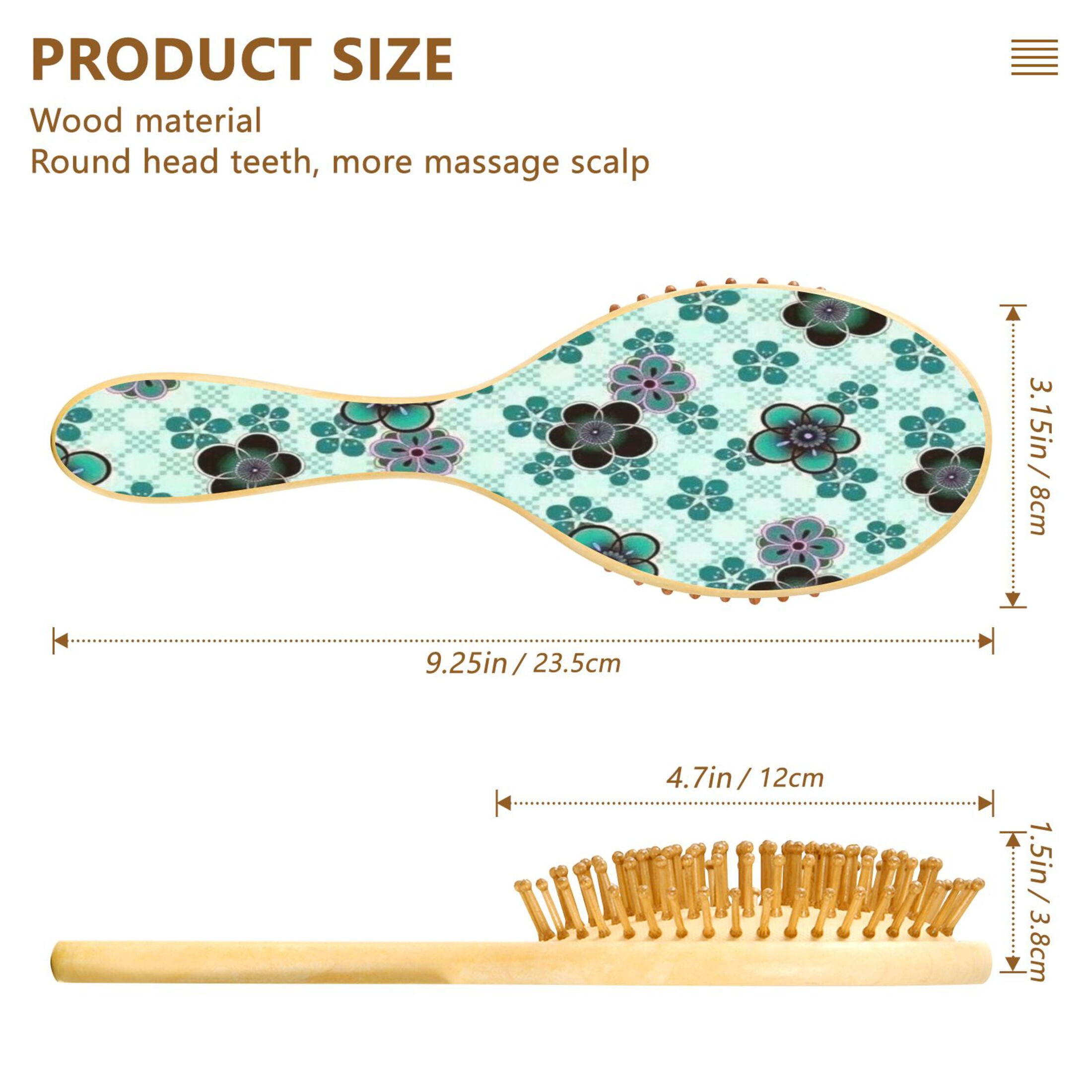 DIXRUYE Soft Hair Brush Hair Smoothing Hair Care Aquatic Floral Mosaic ...
