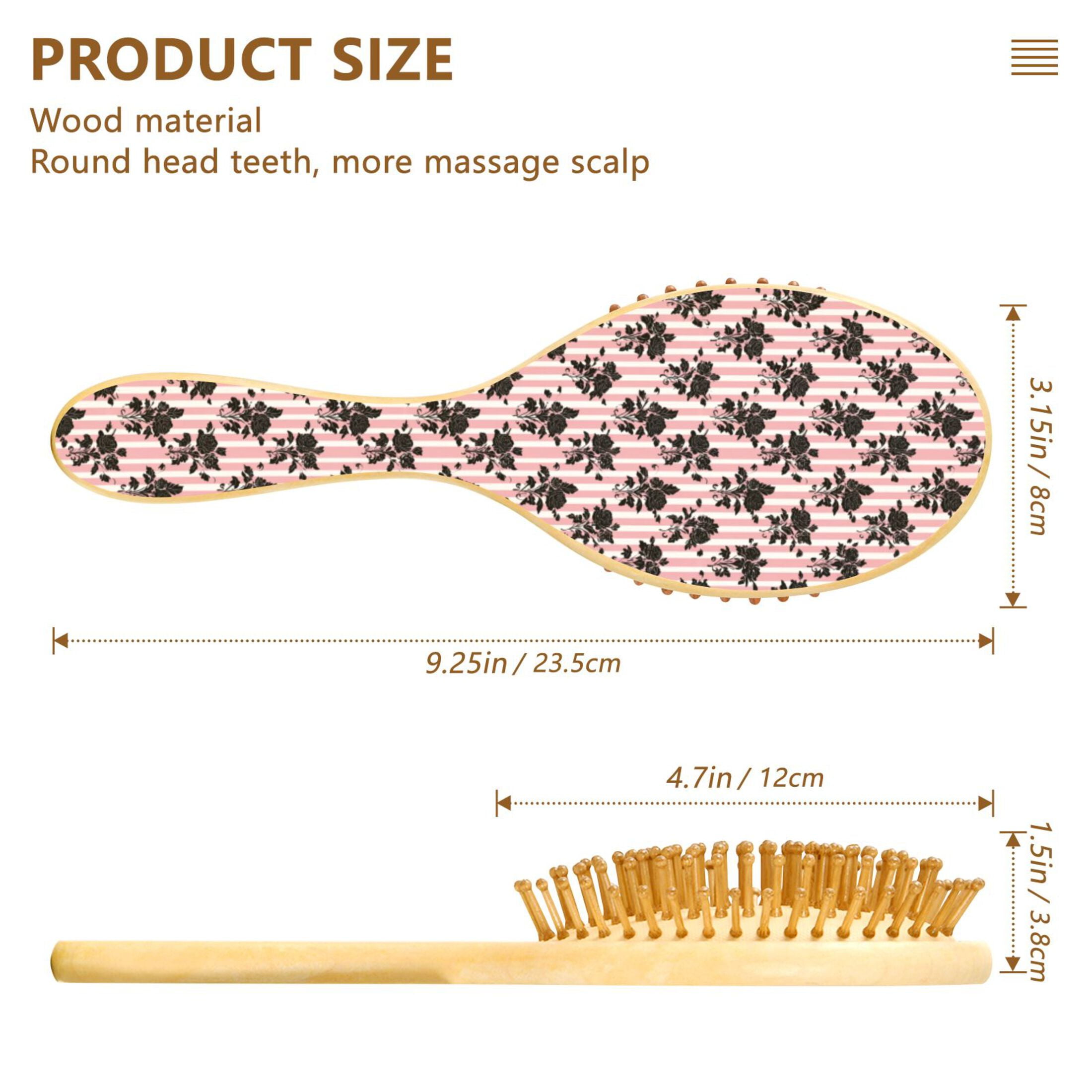 DIXRUYE Soft Hair Brush Hair Smoothing Hair Care Bold Black Rose ...
