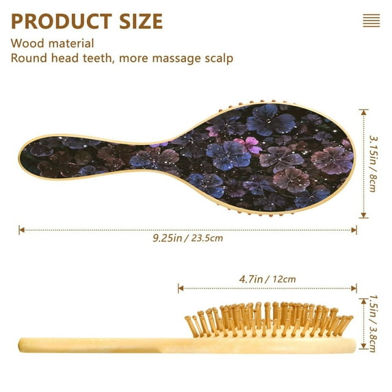 DIXRUYE Soft Hair Brush Hair Smoothing Hair Care Nightfall Blooms ...