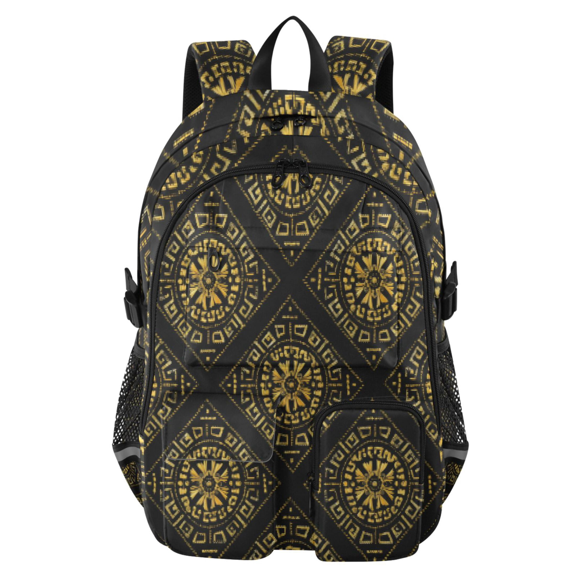 DIXRUYEE Ancient Gold Tiles Backpack for School 14”Laptop Compatible ...