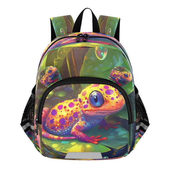 DIXRUYEE Backpack Lovely Whimsical Frog on A Lilly Pad Pattern Pattern ...