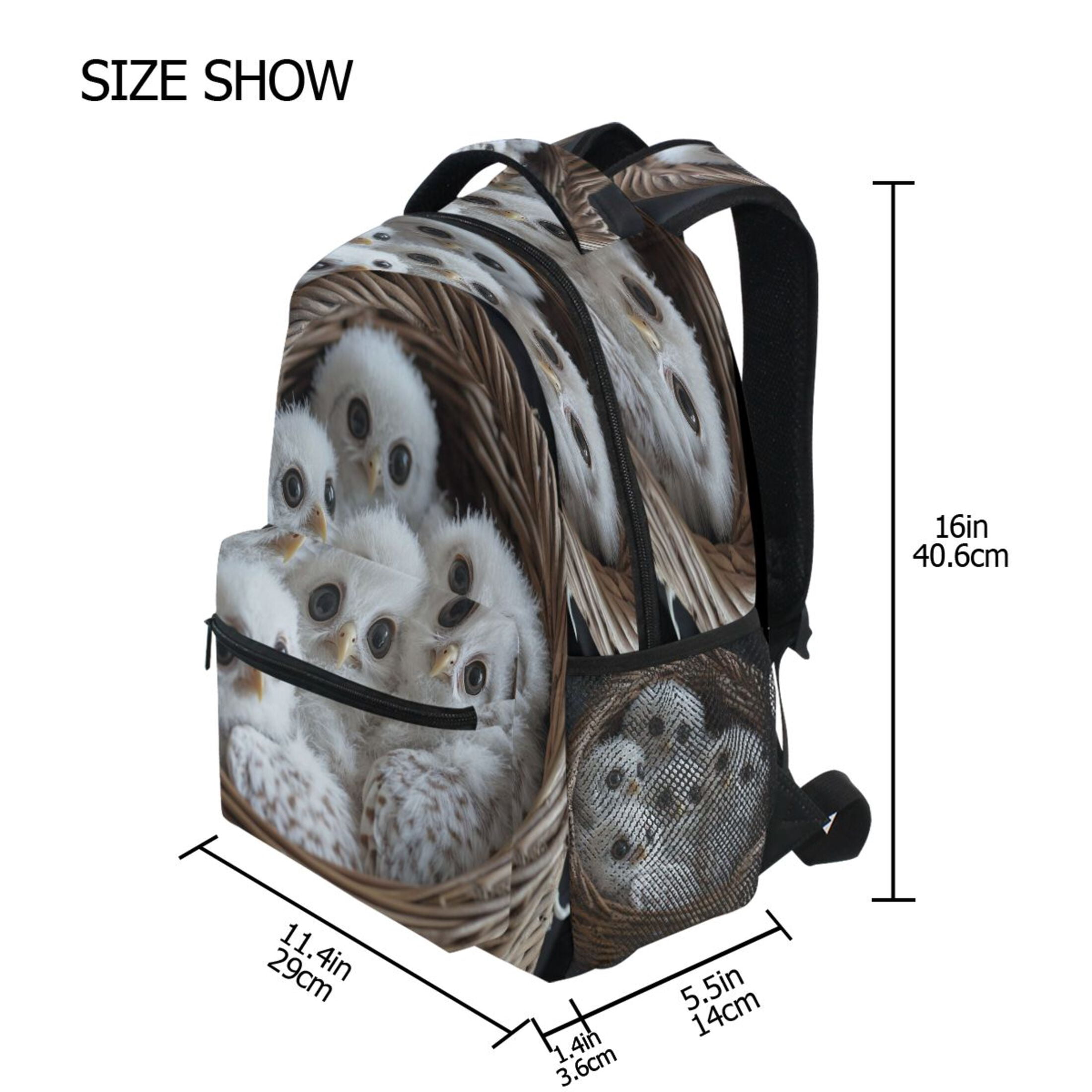 DIXRUYEE Backpack Schoolbag Adorable Owls in A Cozy Basket Pattern 15L ...