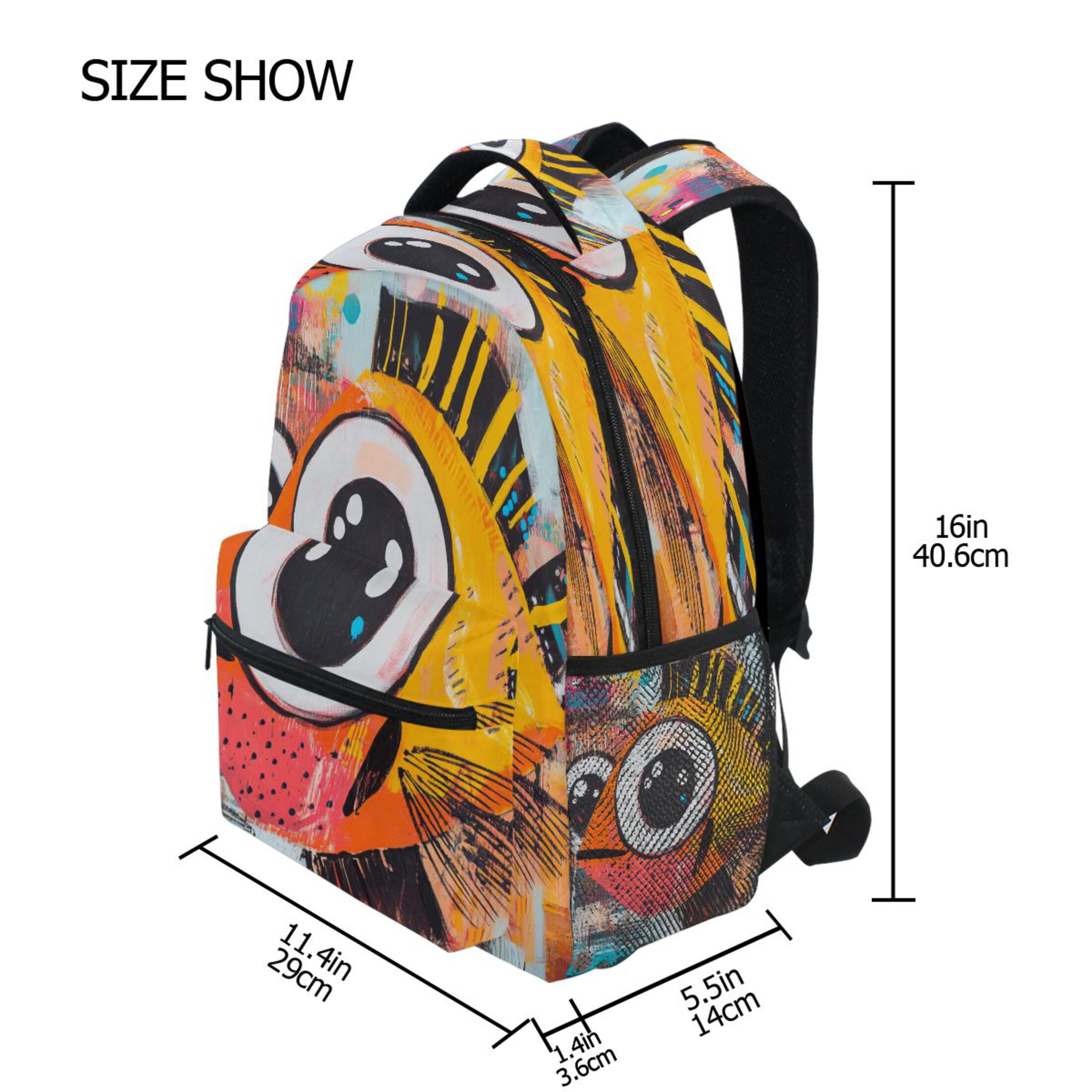 DIXRUYEE Backpack Schoolbag Cheerful Fin-tastic Pattern 15L/18L 2-SIZE ...