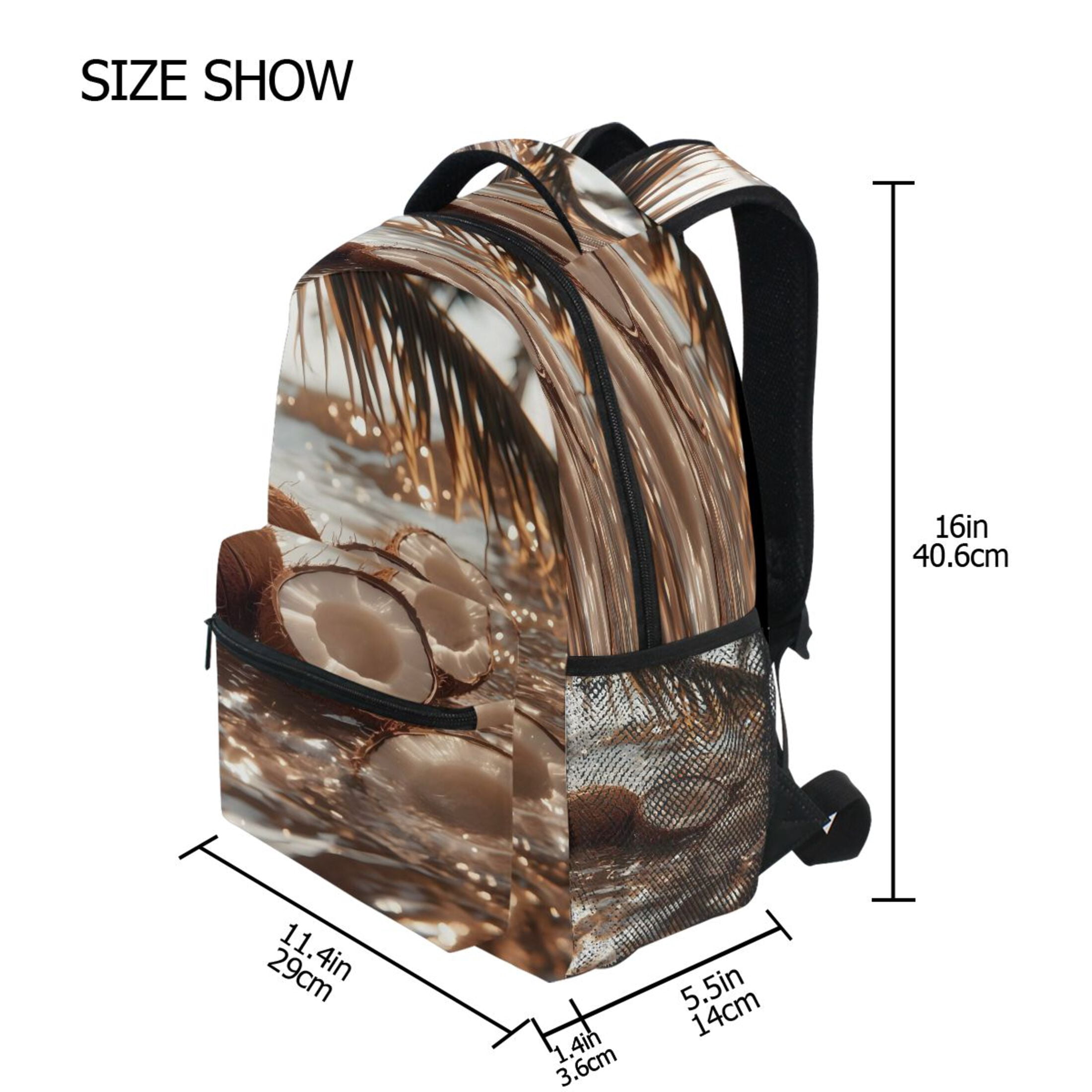 DIXRUYEE Backpack Schoolbag Coconut Beach Pattern 15L/18L 2-SIZE ...