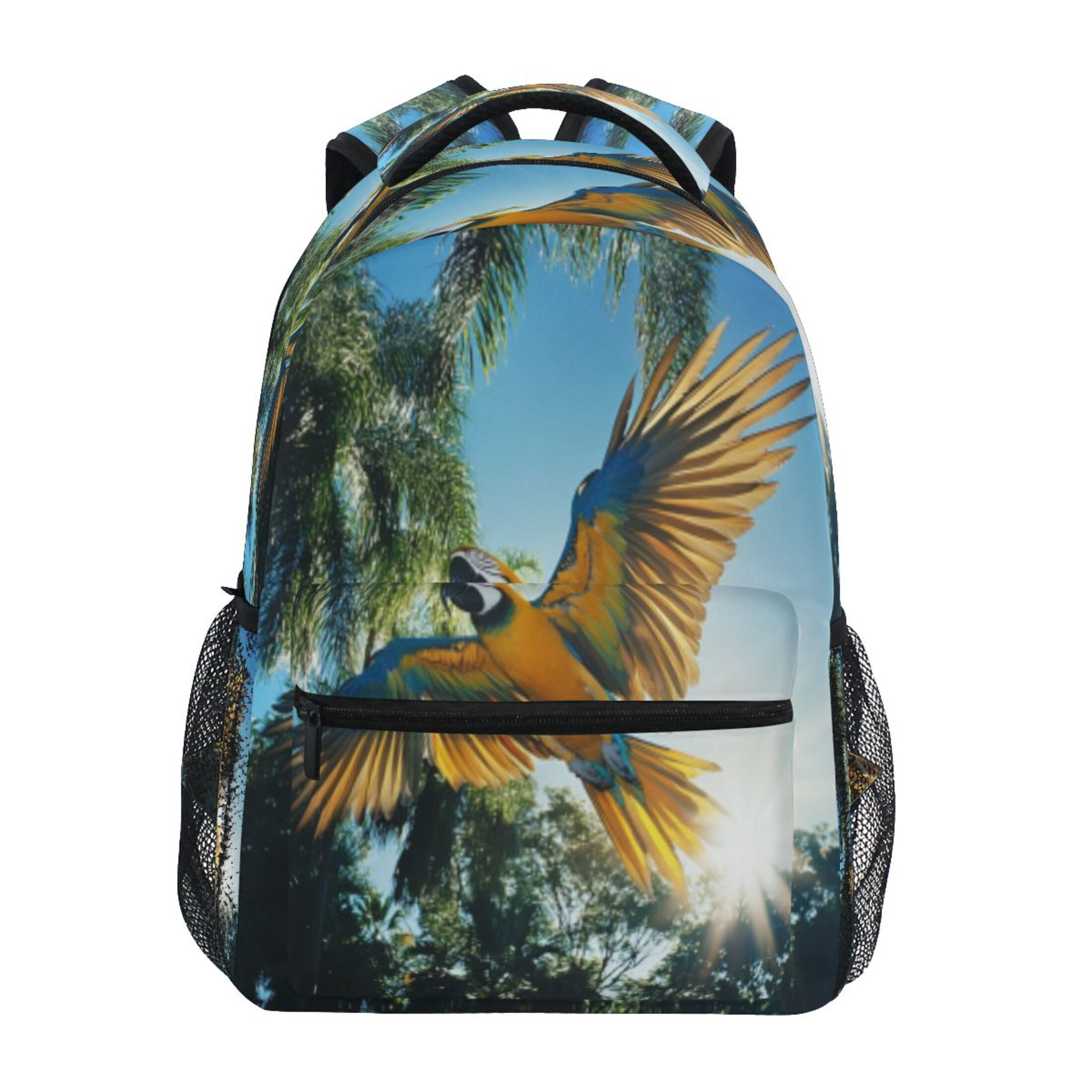 DIXRUYEE Backpack Schoolbag Ffyy4_a_blue_and_yellow_macaw_flying_in_the ...