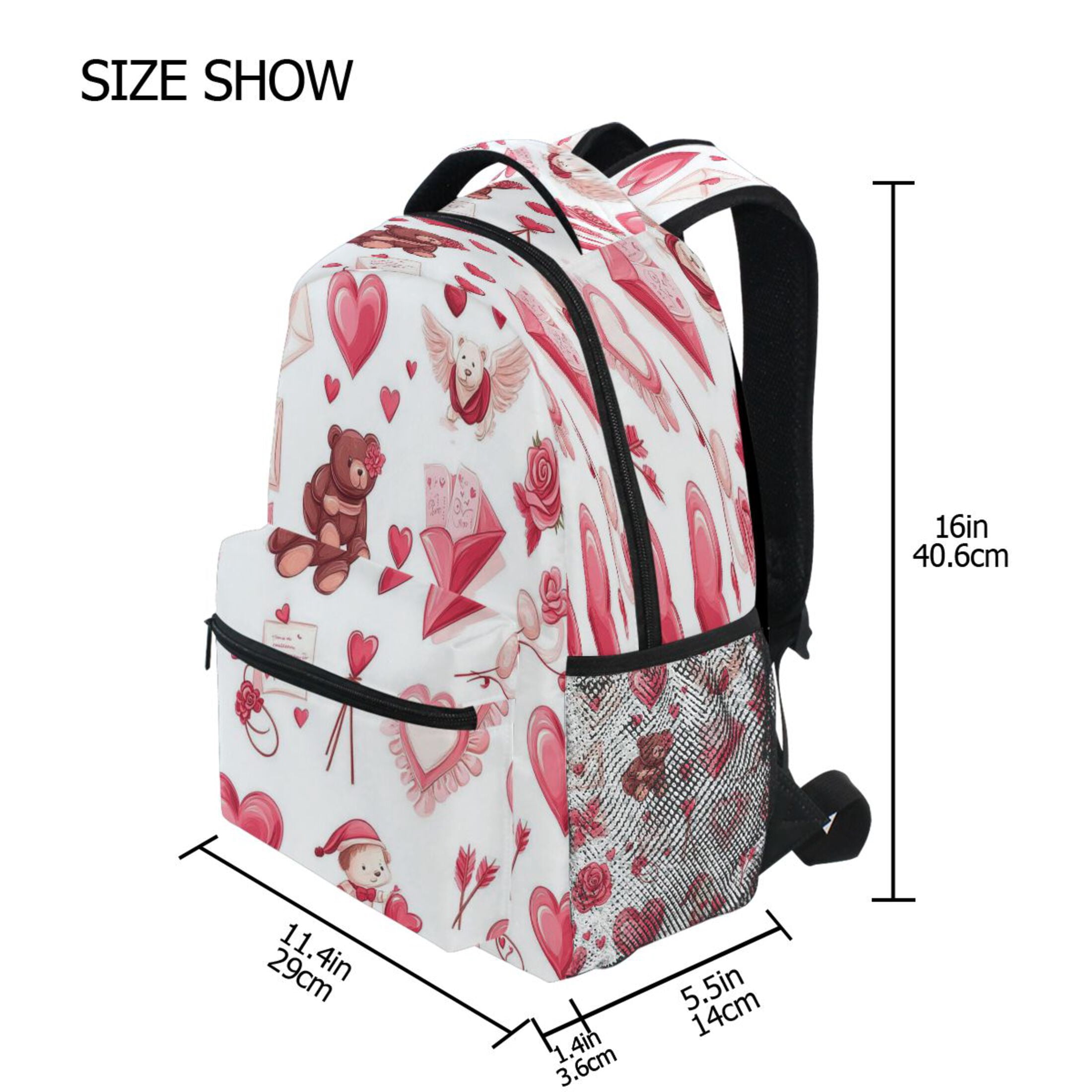 DIXRUYEE Backpack Schoolbag Love's Sweet Token Pattern 15L/18L 2-SIZE ...