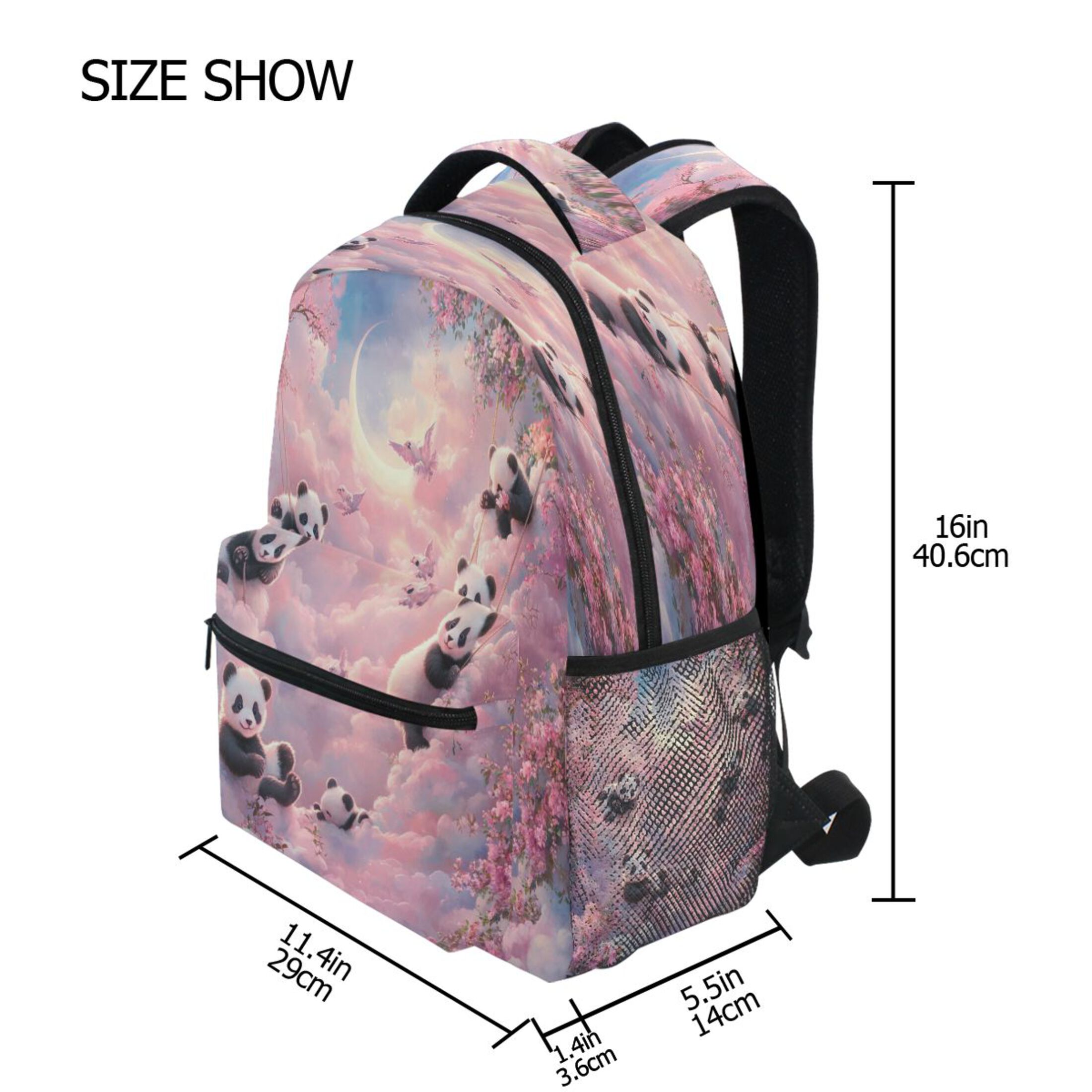 DIXRUYEE Backpack Schoolbag Panda Playground Pattern 15L/18L 2-SIZE ...