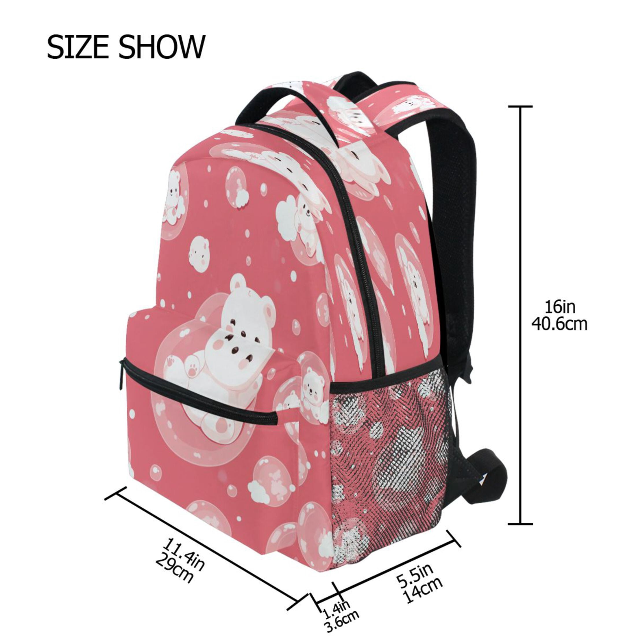 DIXRUYEE Backpack Schoolbag Playful Polar Bubbles Pattern 15L/18L 2 ...