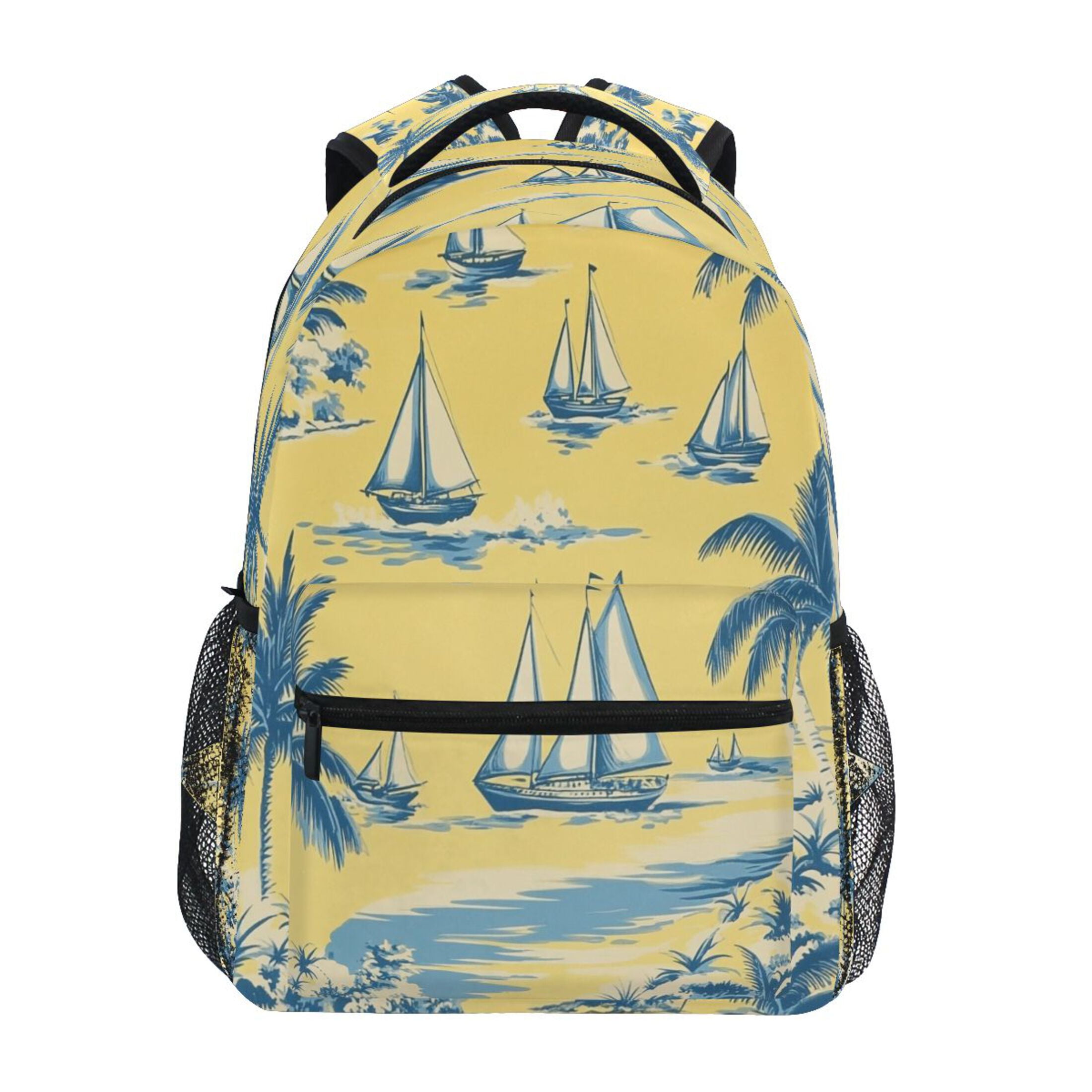 DIXRUYEE Backpack Schoolbag Sailing Into Golden Horizons Pattern 15L ...