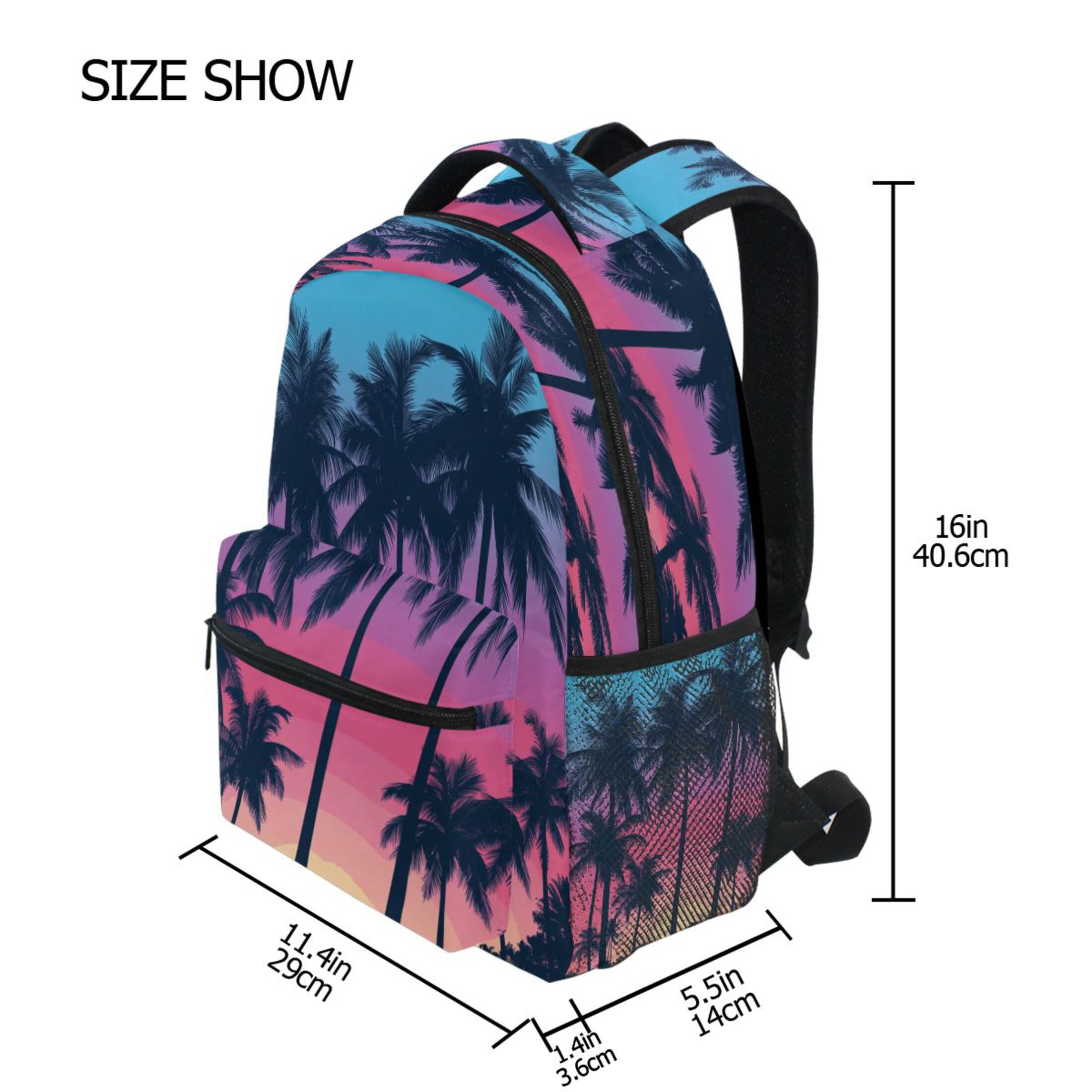 DIXRUYEE Backpack Schoolbag Twilight Oasis Pattern 15L/18L 2-SIZE ...