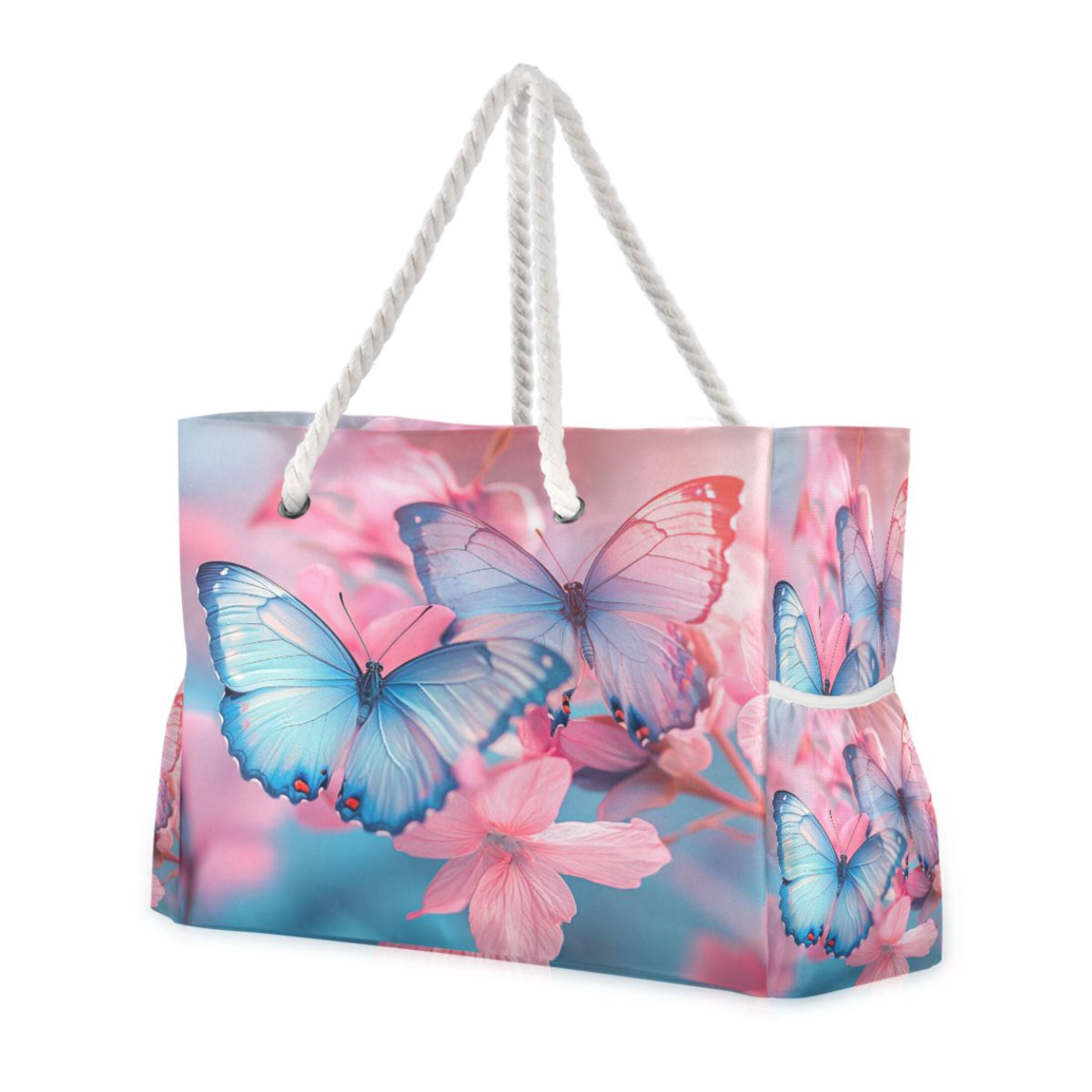 DIXRUYEE Beach Cooler Travel Tote Bags Beach Bag Fashion Azure Elegance ...