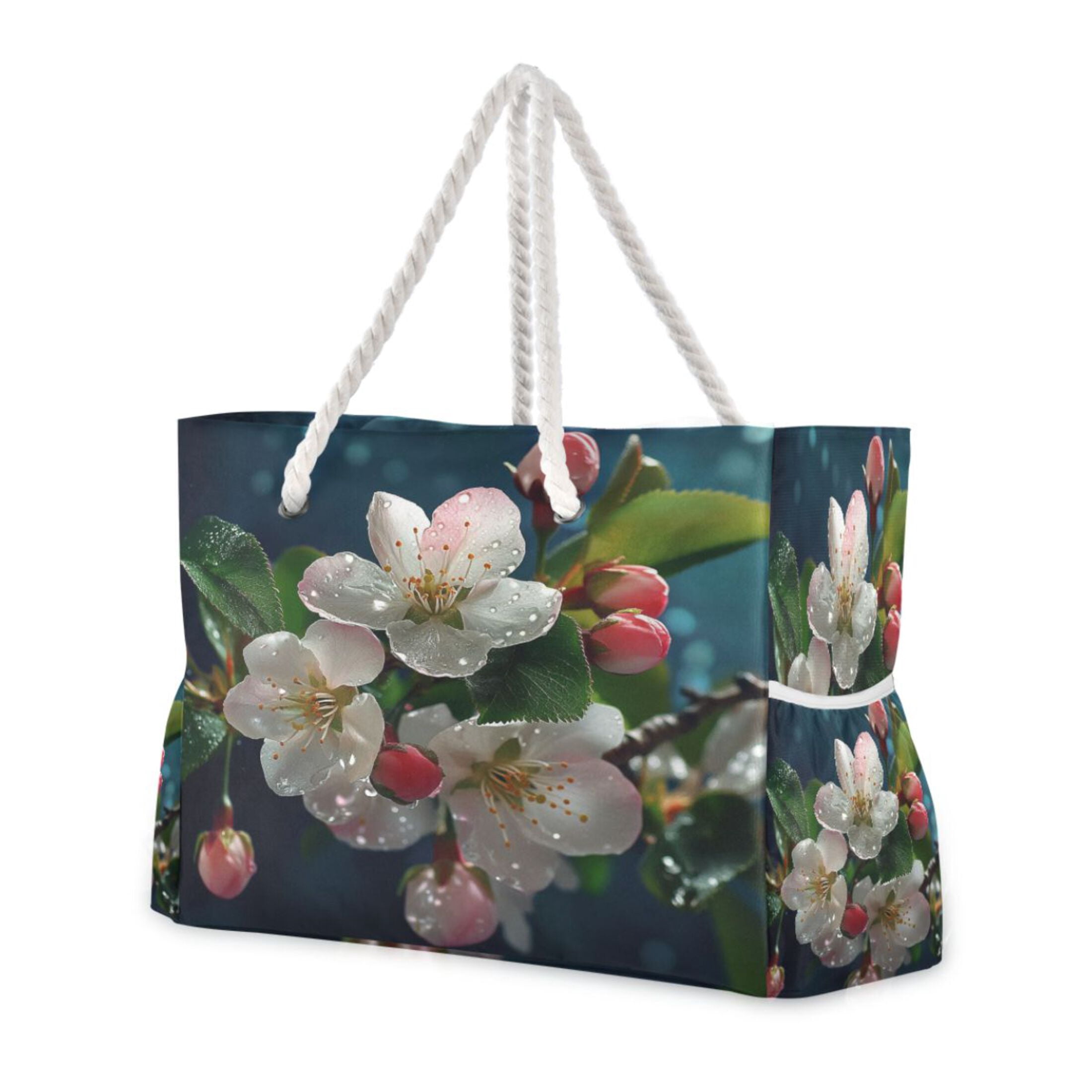 DIXRUYEE Beach Cooler Travel Tote Bags Beach Bag Fashion Blossom Splash ...