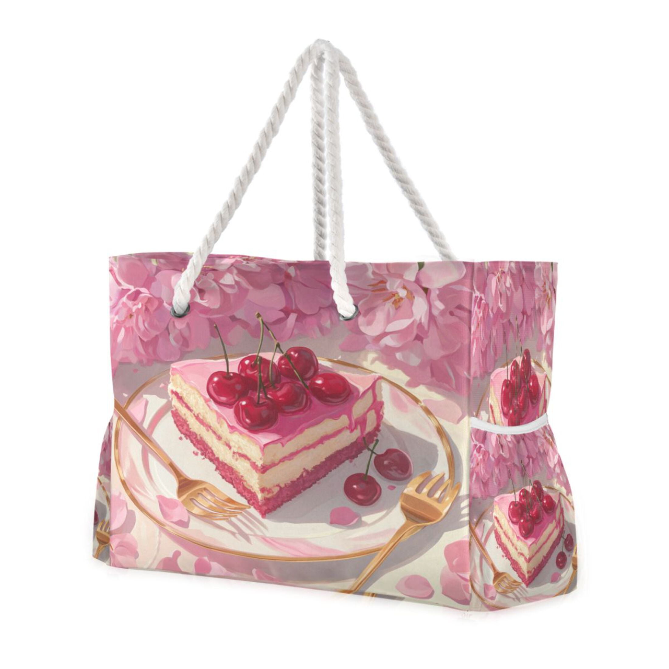 DIXRUYEE Beach Cooler Travel Tote Bags Beach Bag Fashion Cherry Blossom ...