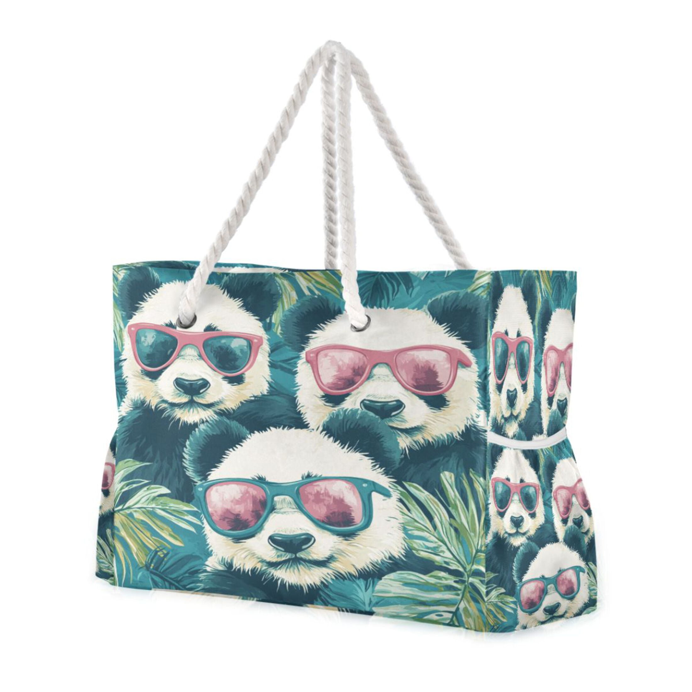 DIXRUYEE Beach Cooler Travel Tote Bags Beach Bag Fashion Cool Pandas ...
