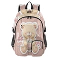 DIXRUYEE Bear with Bubble Tea Backpack for School 14”Laptop Compatible ...