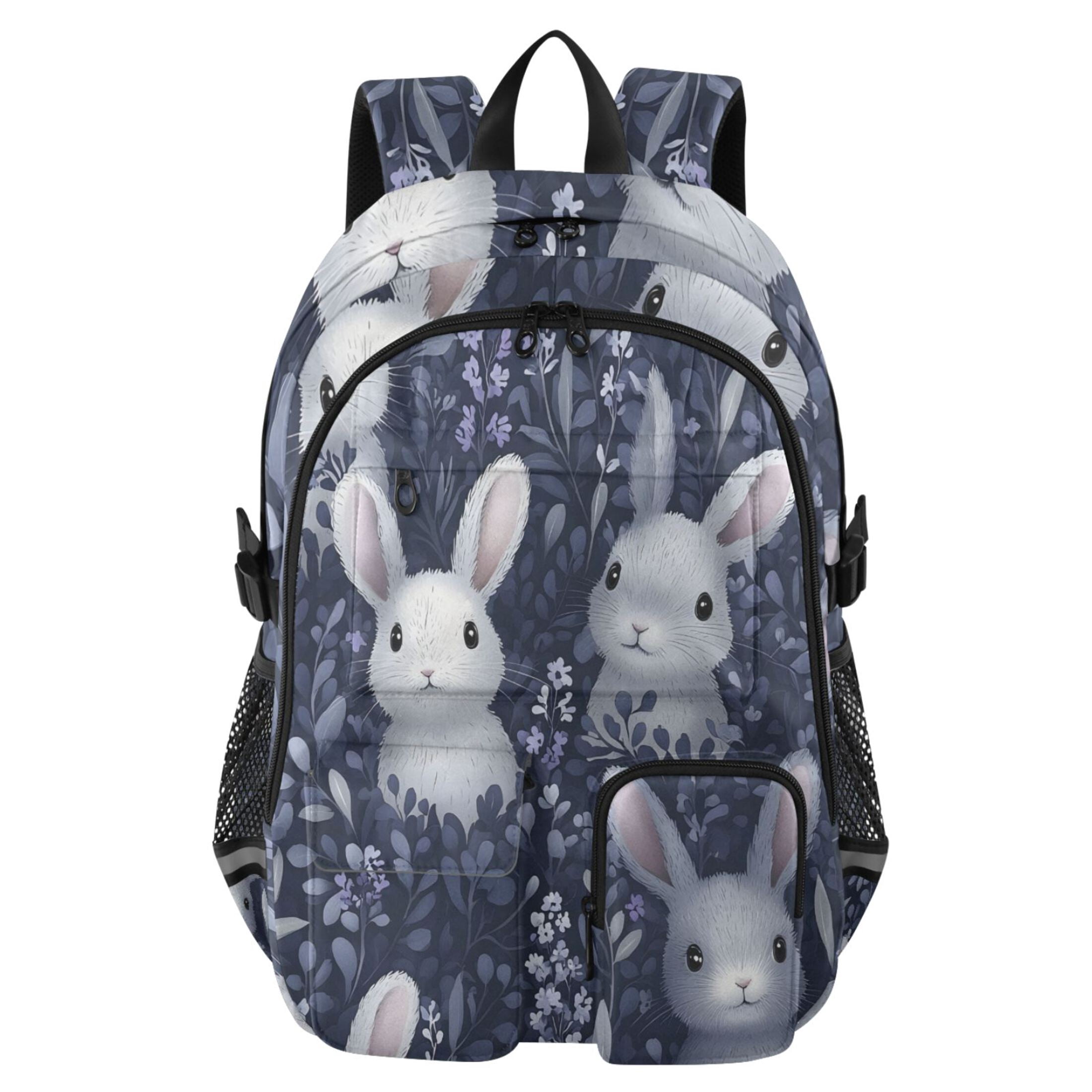 DIXRUYEE Bunnies in Lavender Pattern Backpack for School 14”Laptop ...
