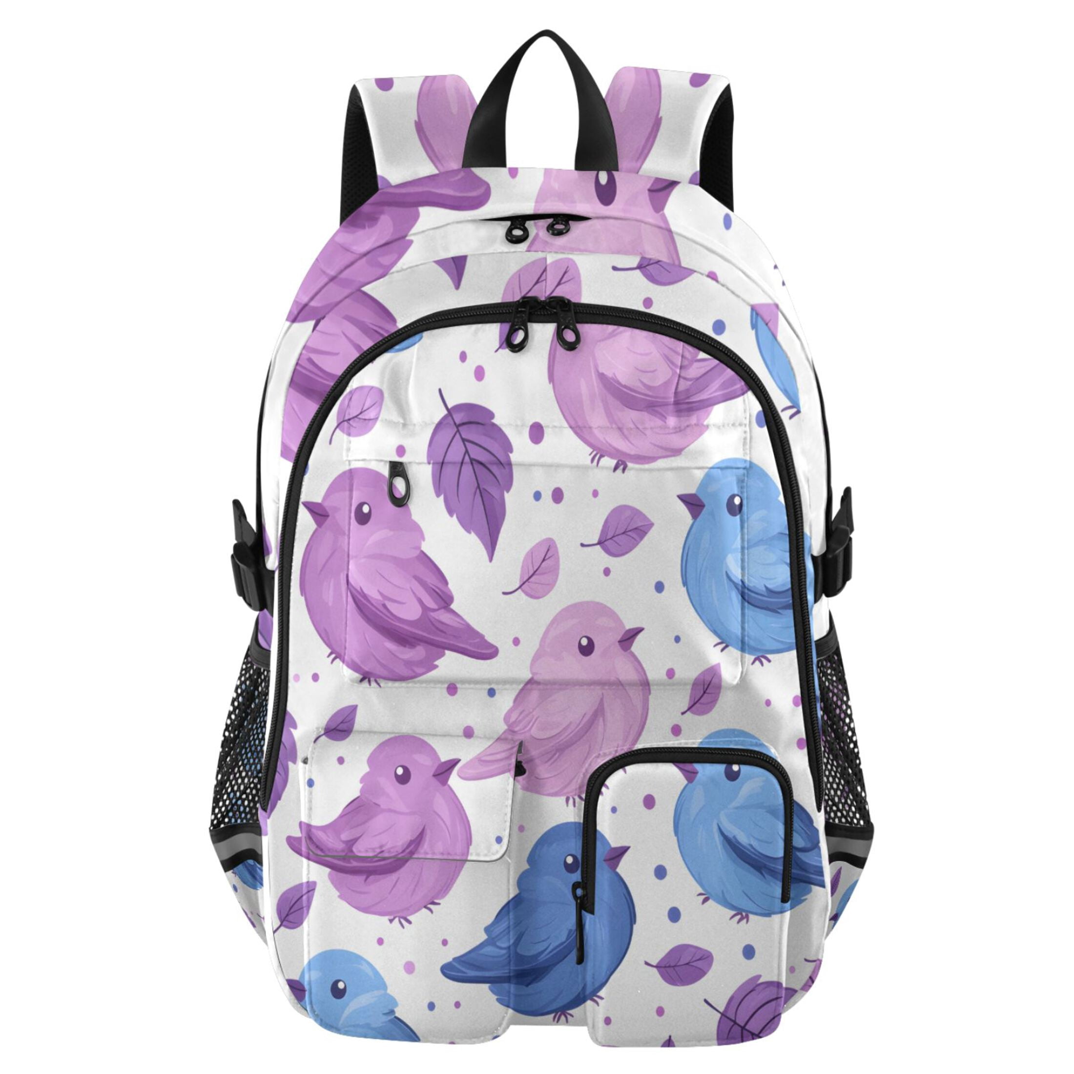 DIXRUYEE Coloredbirds Pattern Backpack for School 14”Laptop Compatible ...