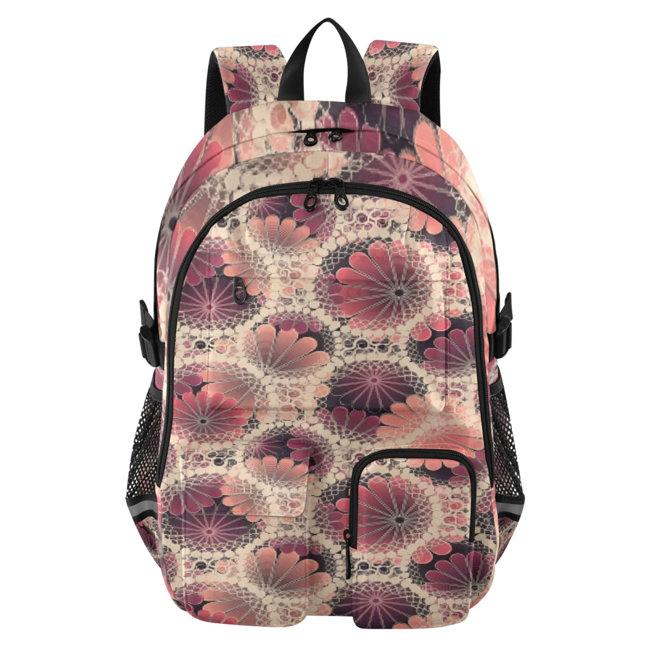 DIXRUYEE Crimson Burst Backpack for School 14”Laptop Compatible with ...