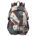DIXRUYEE Crimson-pattern Owl Backpack for School 14”Laptop Compatible ...
