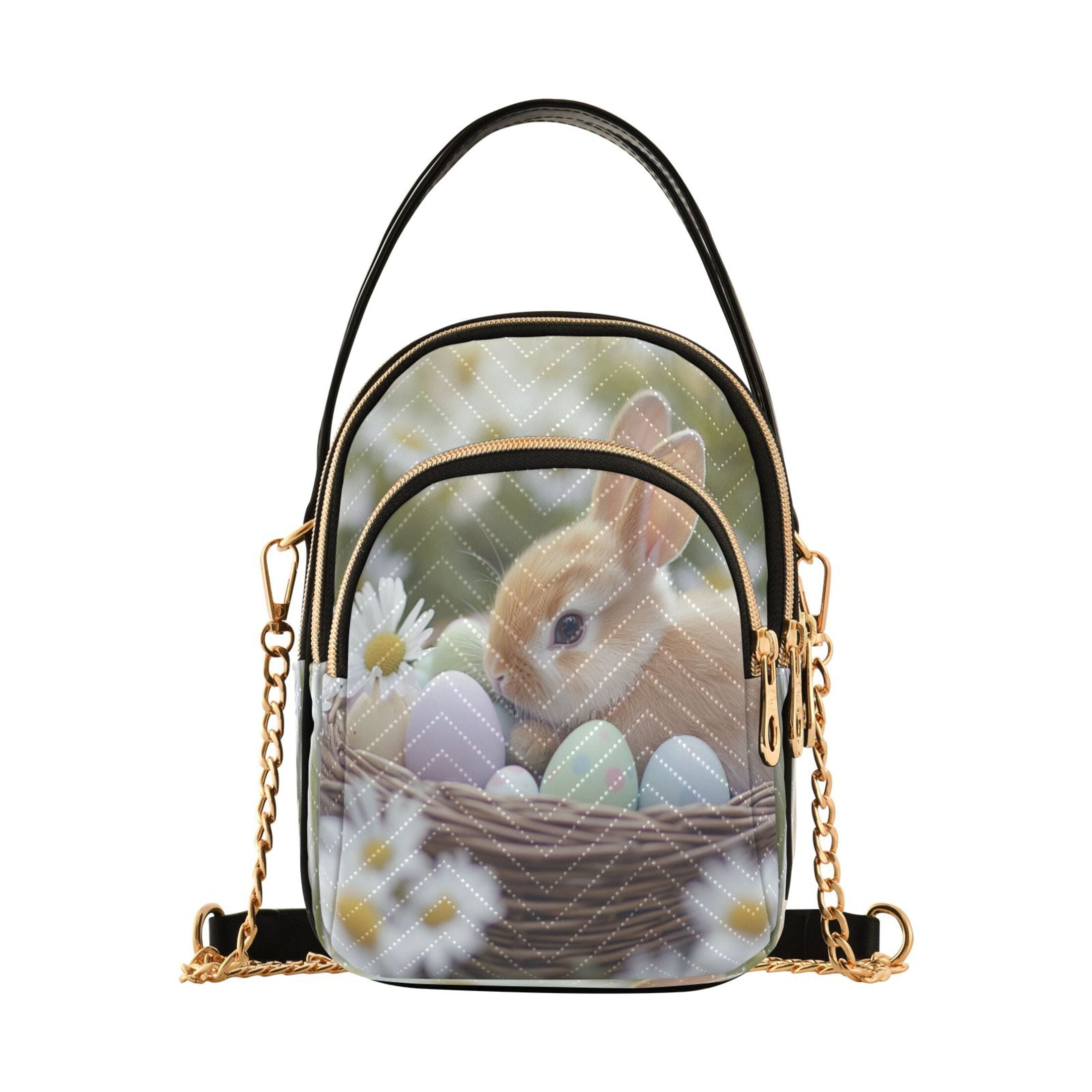 DIXRUYEE Cross Body Fashion Shoulder Waist Purse Bags Easter Bunny Nest ...