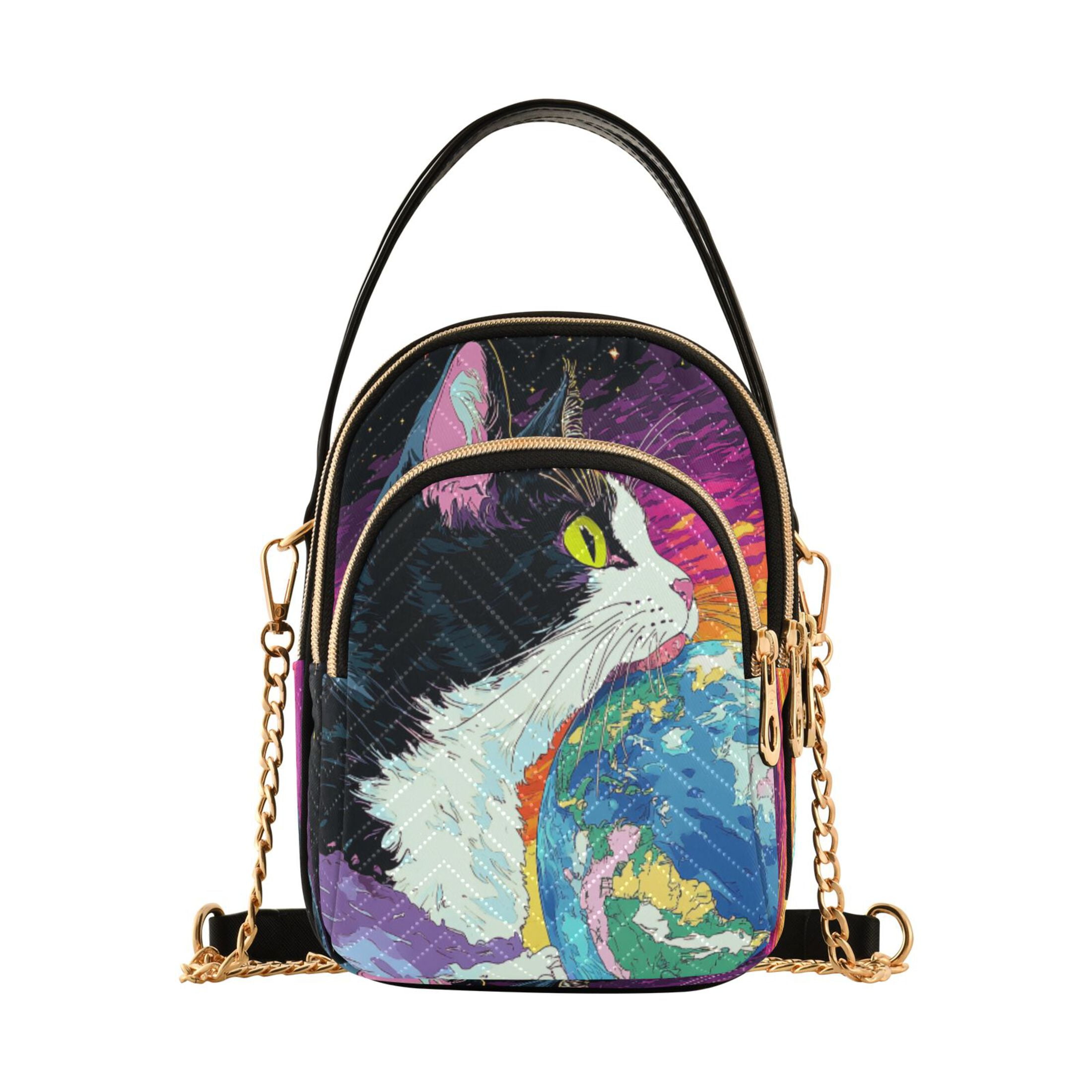 DIXRUYEE Cross Body Fashion Shoulder Waist Purse Bags Galactic Feline ...