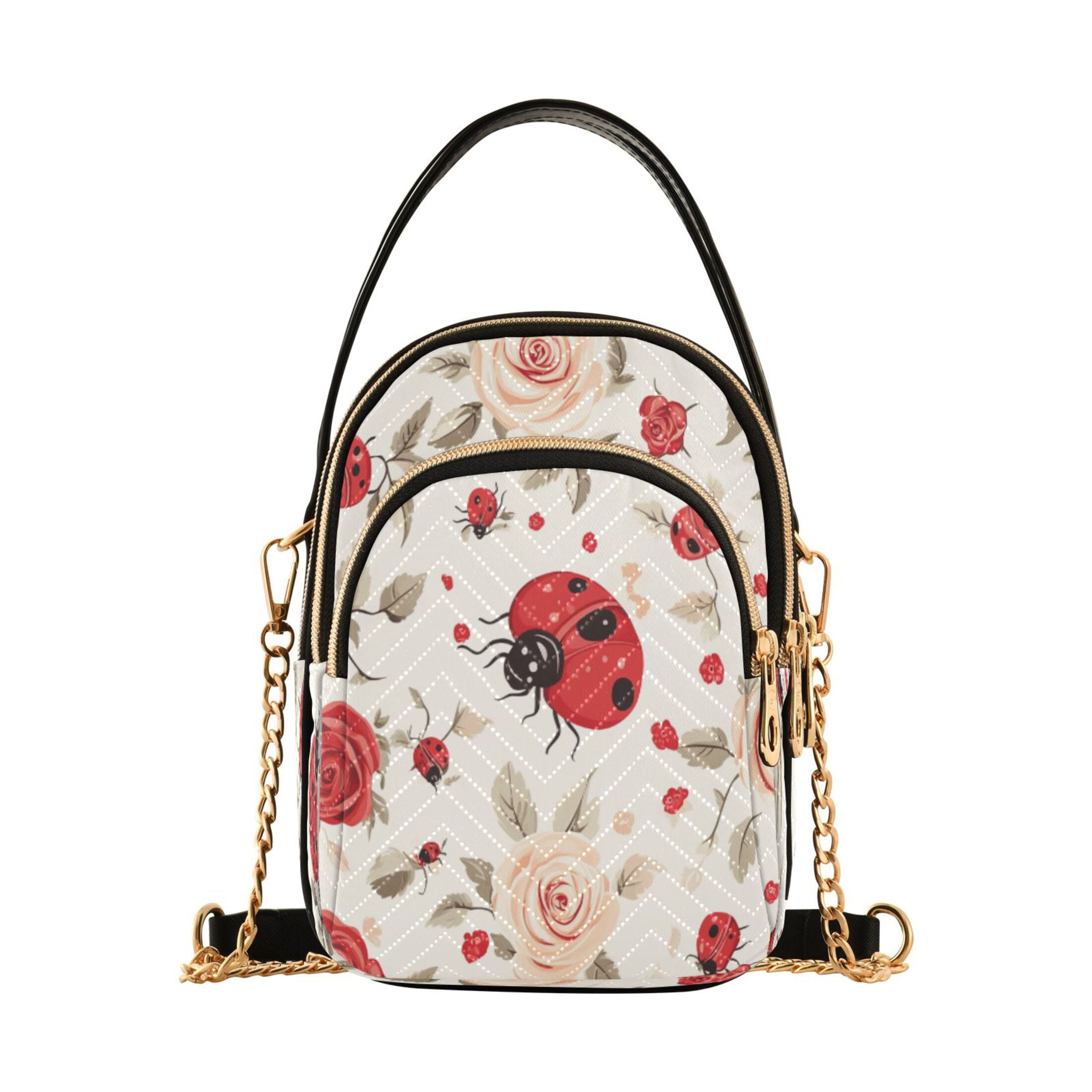 DIXRUYEE Cross Body Fashion Shoulder Waist Purse Bags Ladybug Roses ...