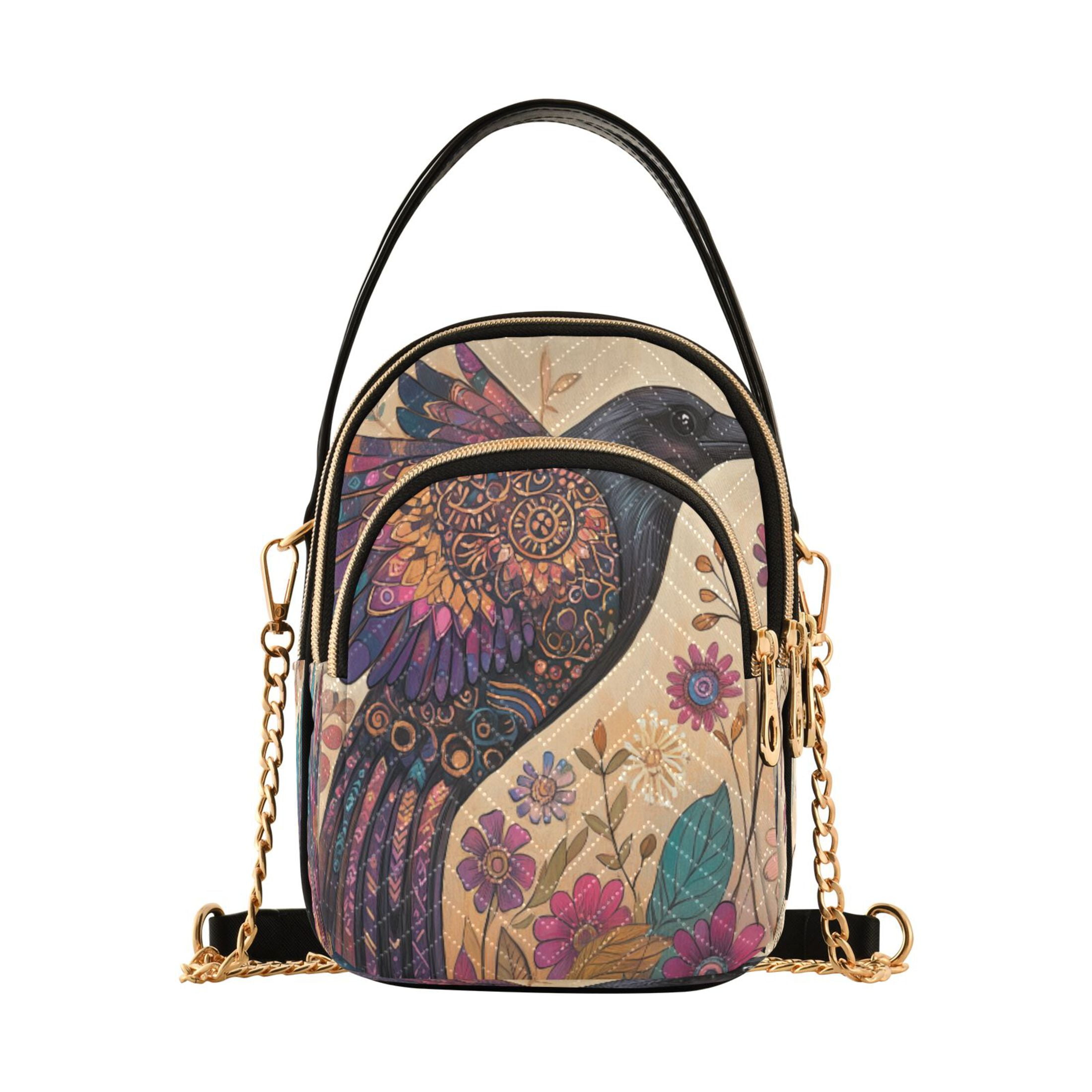 DIXRUYEE Cross Body Fashion Shoulder Waist Purse Bags Mystical Crow ...