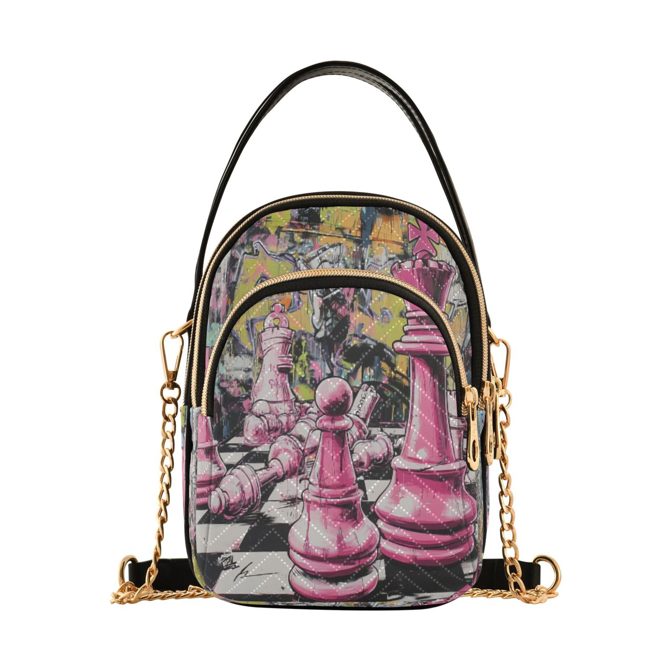 DIXRUYEE Cross Body Fashion Shoulder Waist Purse Bags Pink Chessboard ...