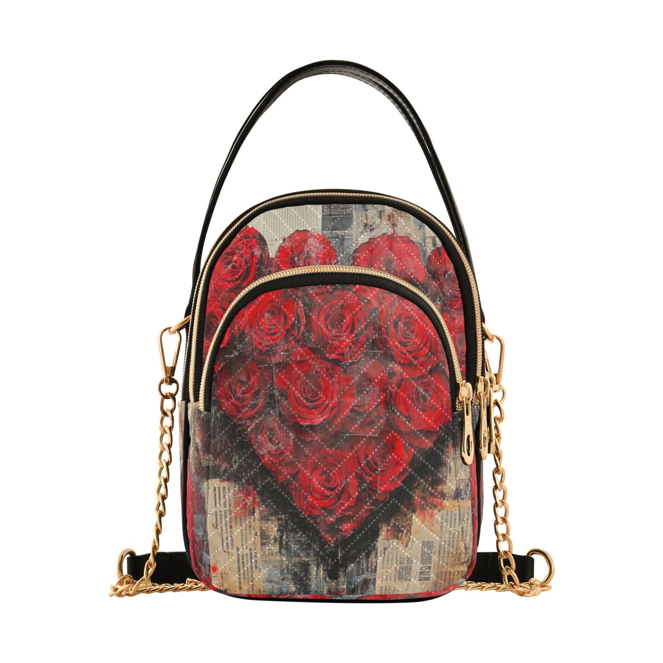 DIXRUYEE Cross Body Fashion Shoulder Waist Purse Bags Roses Of Love ...