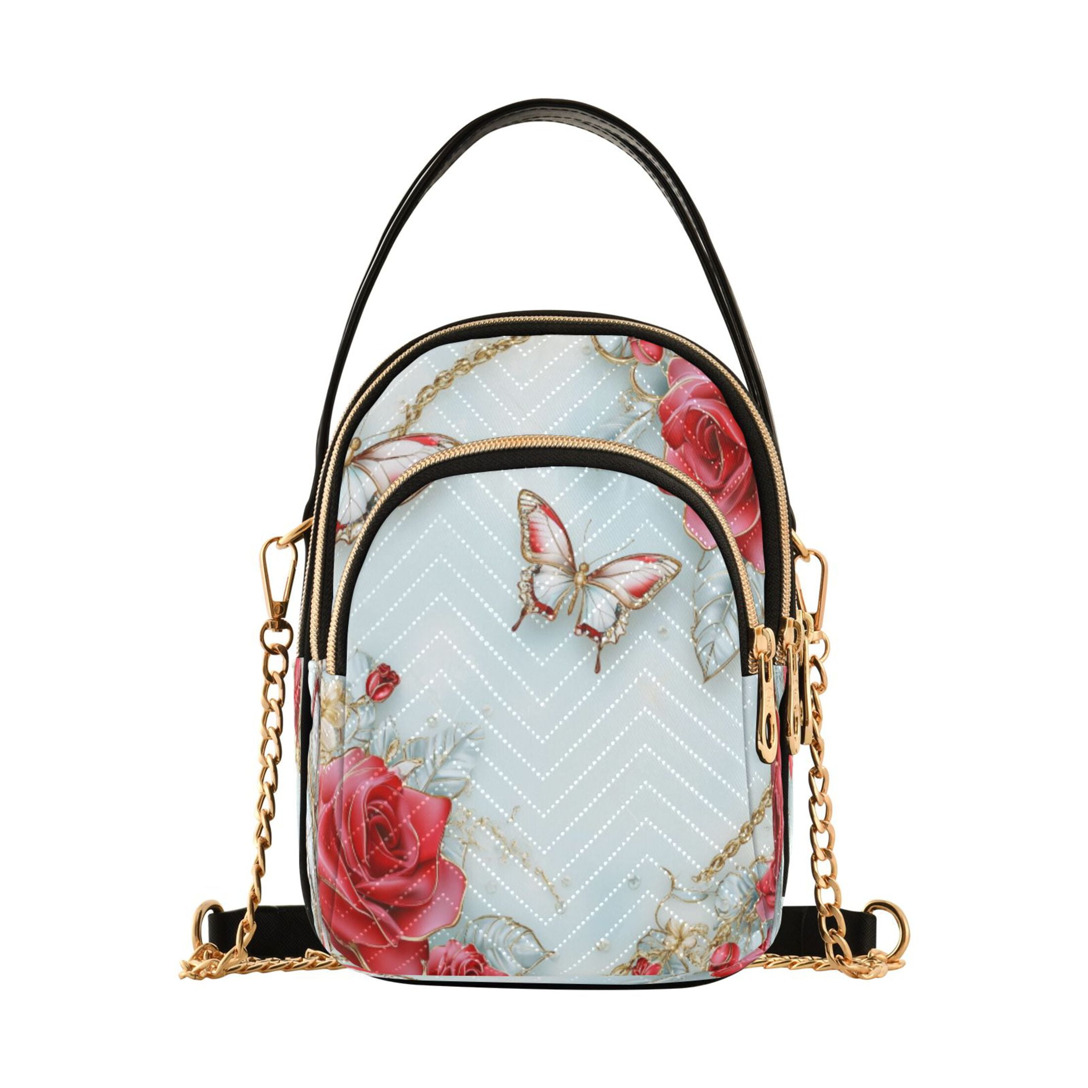 DIXRUYEE Cross Body Fashion Shoulder Waist Purse Bags Roses and ...