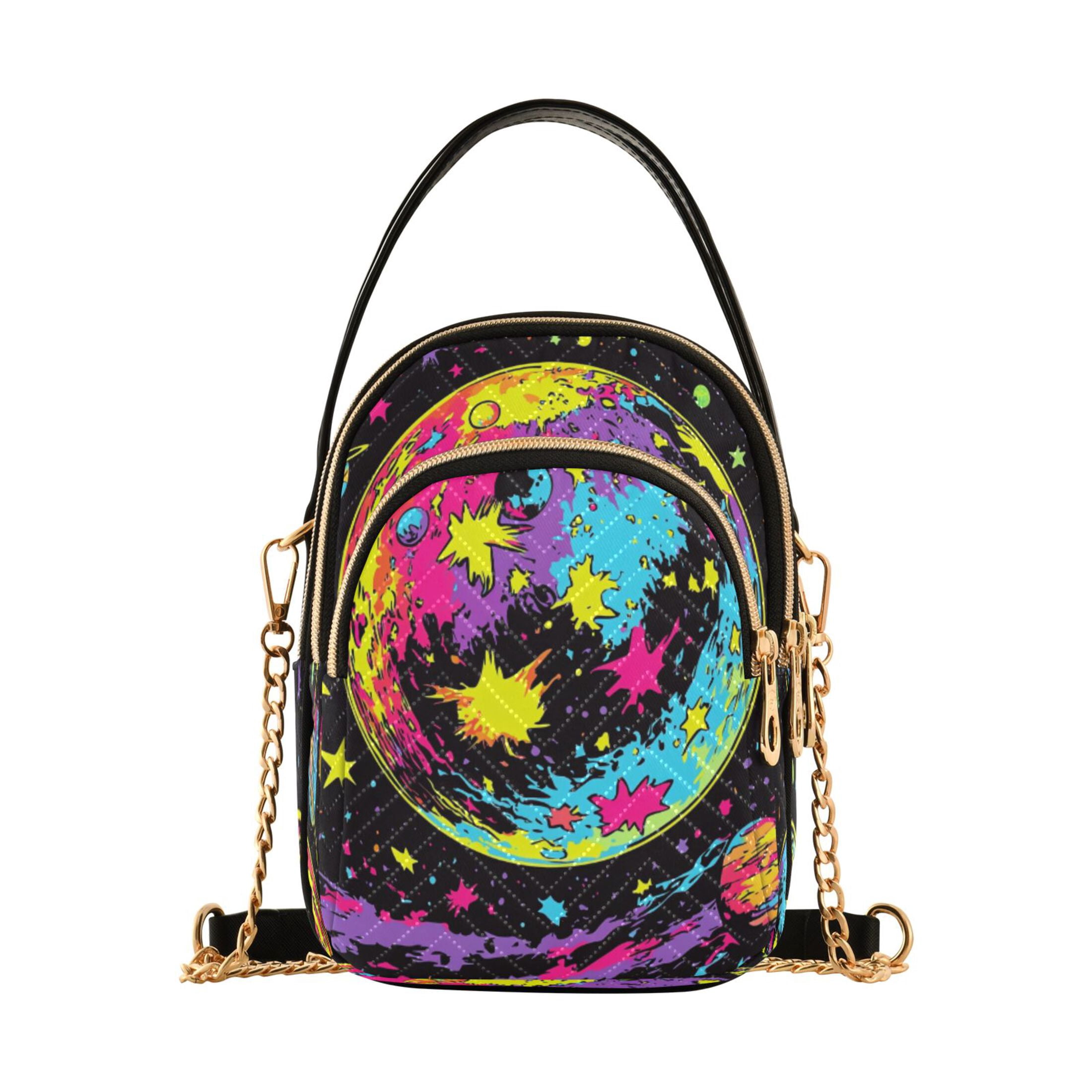 DIXRUYEE Cross Body Fashion Shoulder Waist Purse Bags Vibrant Planetary ...