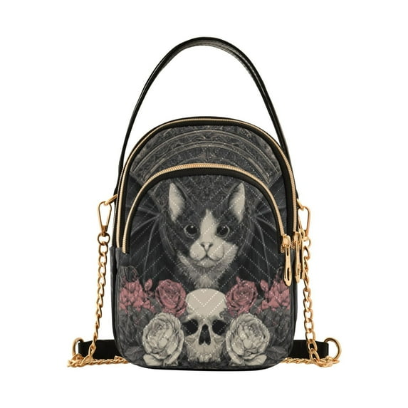 DIXRUYEE Cross Body Shoulder Handbags Bags Fashion Dark Bat Cat Art ...