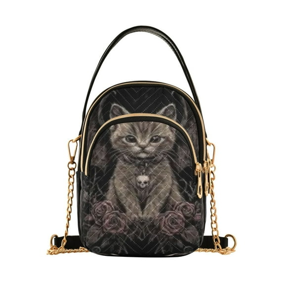 DIXRUYEE Cross Body Shoulder Handbags Bags Fashion Gothic Bat Cat ...