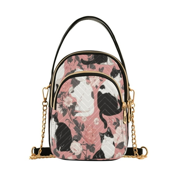 DIXRUYEE Cross Body Shoulder Handbags Bags Fashion Pink Cat Garden ...