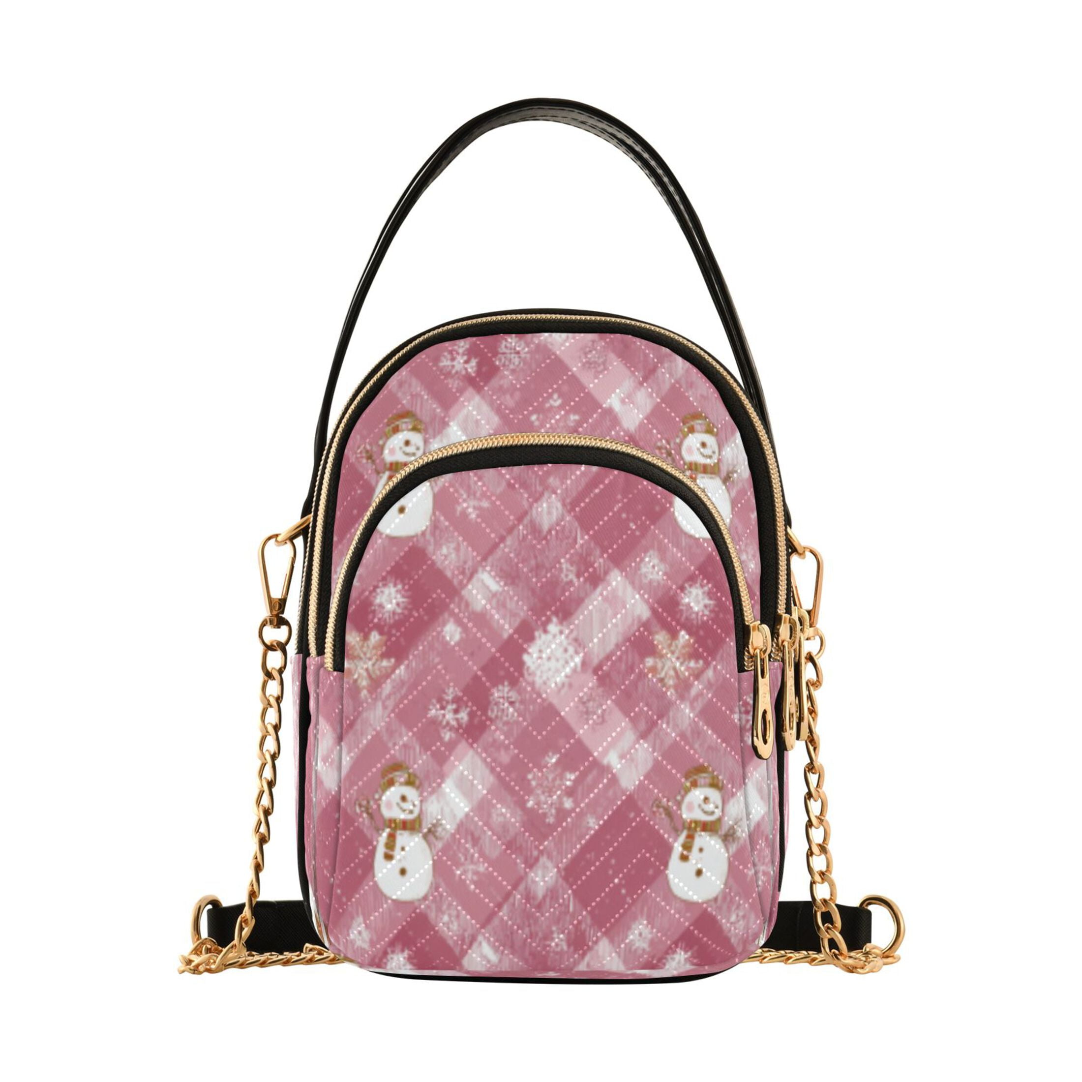 DIXRUYEE Cross Body Shoulder Handbags Bags Fashion Snowmen on Red Plaid ...