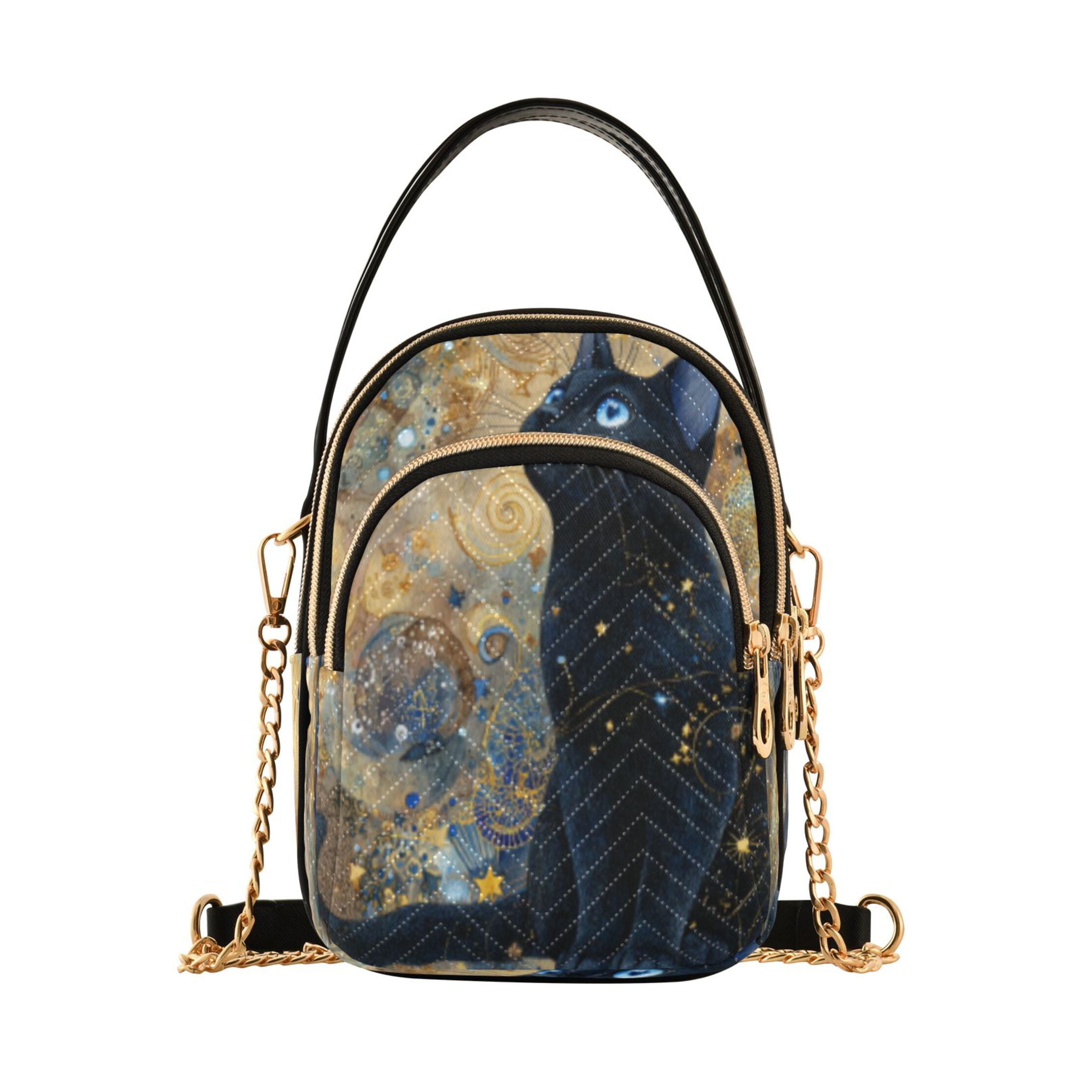 DIXRUYEE Cross Body Shoulder Handbags Bags Fashion Starry Black Cat ...