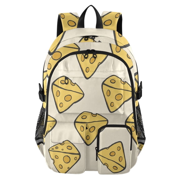 DIXRUYEE Cute Yellow Cheese Backpack for School 14”Laptop Compatible ...