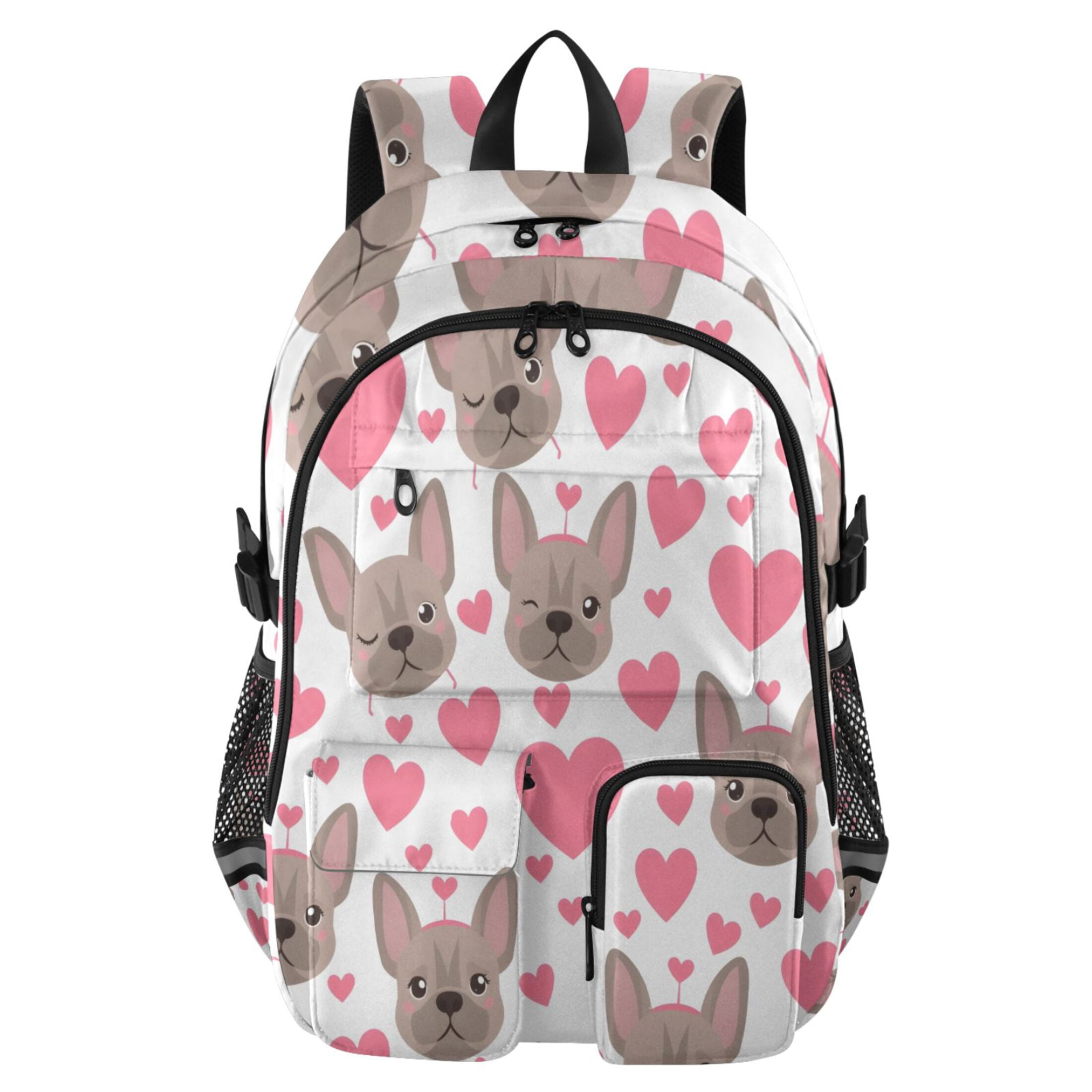 DIXRUYEE Dog Heart White Background Backpack for School 14”Laptop ...