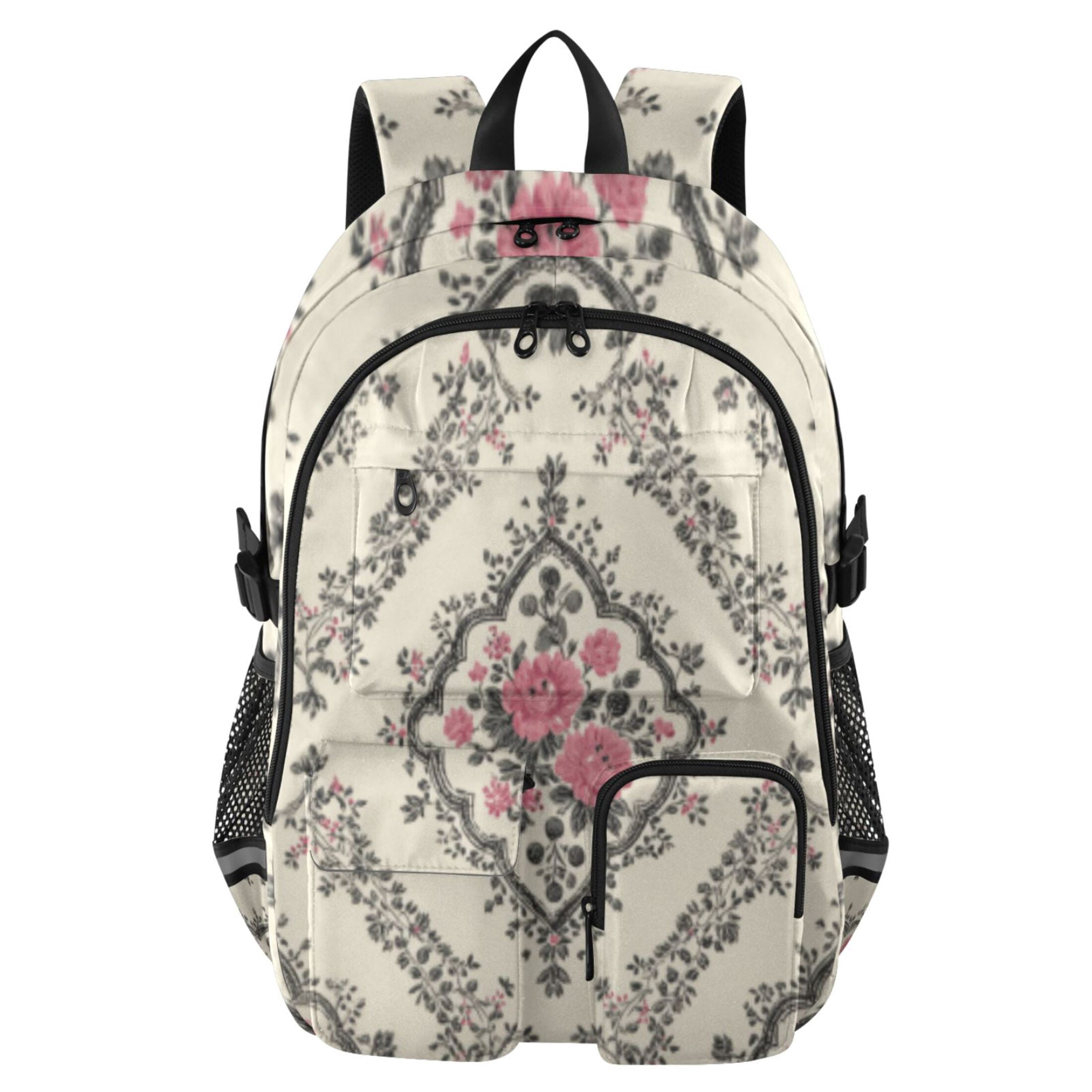 DIXRUYEE Elegant Blush Filigree Backpack for School 14”Laptop ...