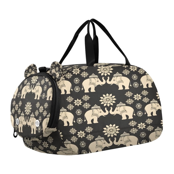 DIXRUYEE Elephant Pattern Scale Duffel Bag With Ventilated Shoe Pocket ...