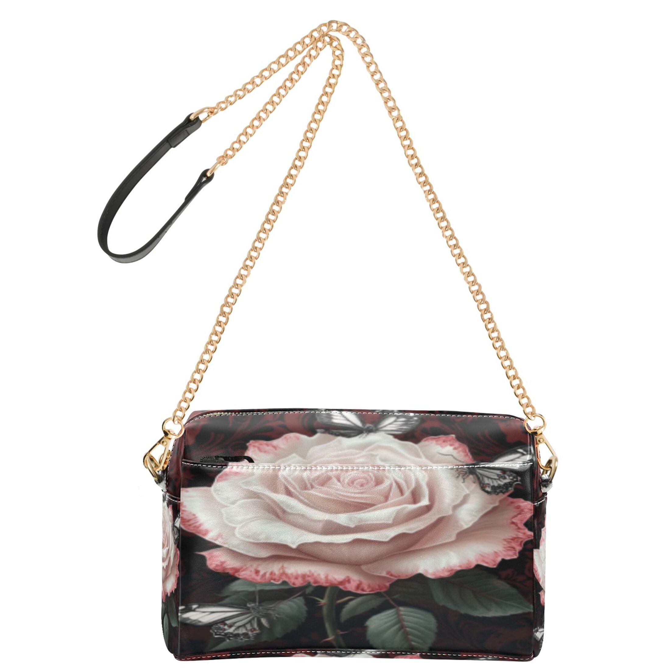 DIXRUYEE Fashion Triple Zip Small Crossbody Bag Creatively Midnight Ros ...