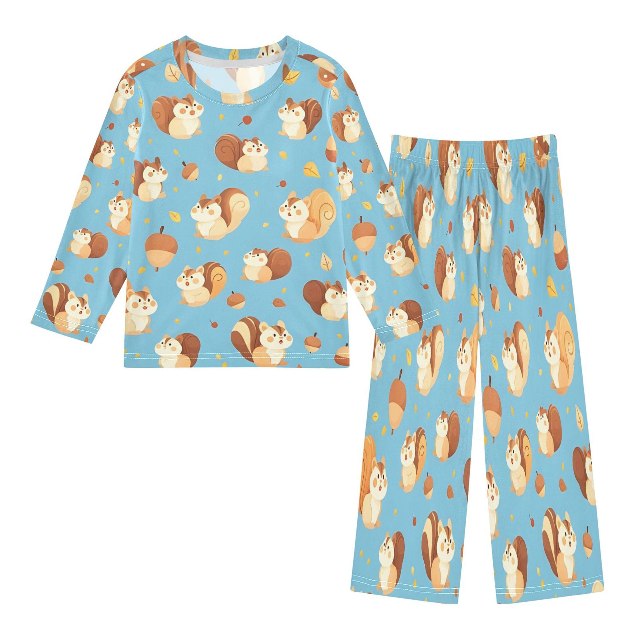 DIXRUYEE Fleece Pajama Set Loose Style Elastic Waist Pockets Avocado ...