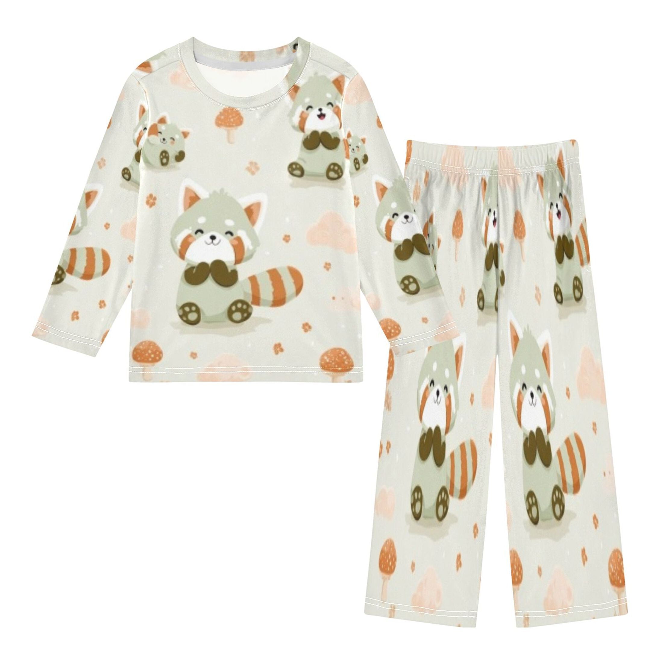 DIXRUYEE Fleece Pajama Set Loose Style Elastic Waist Pockets Avocado ...