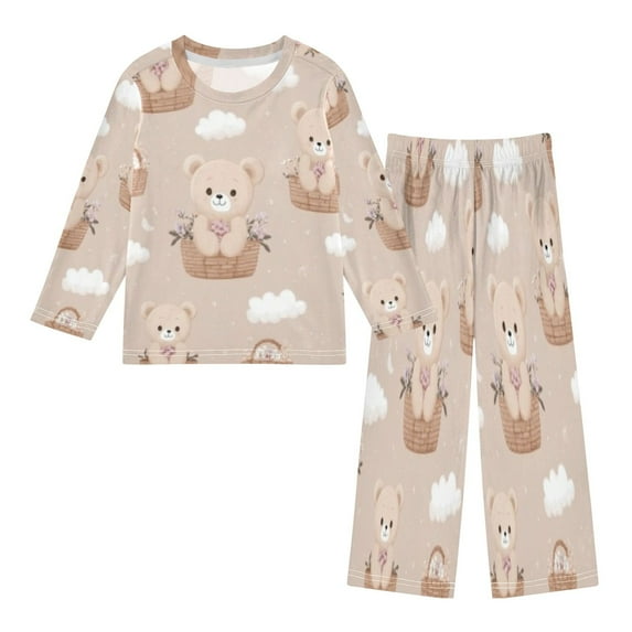 DIXRUYEE Fleece Pajama Set Loose Style Elastic Waist Pockets Avocado ...